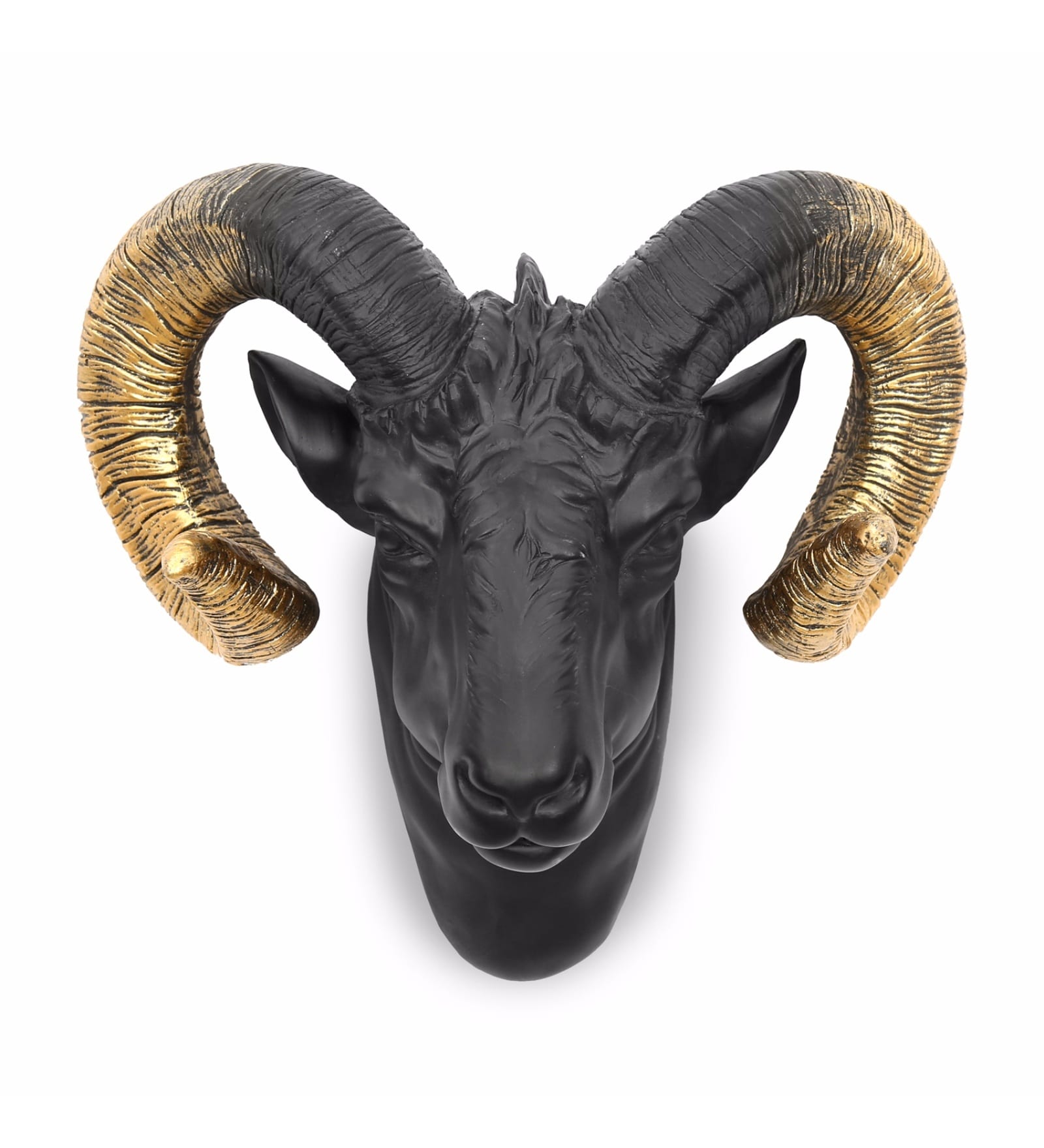 Buy Gold Polyresin Wild Goat Head Animal Figurine by @ Home Online ...