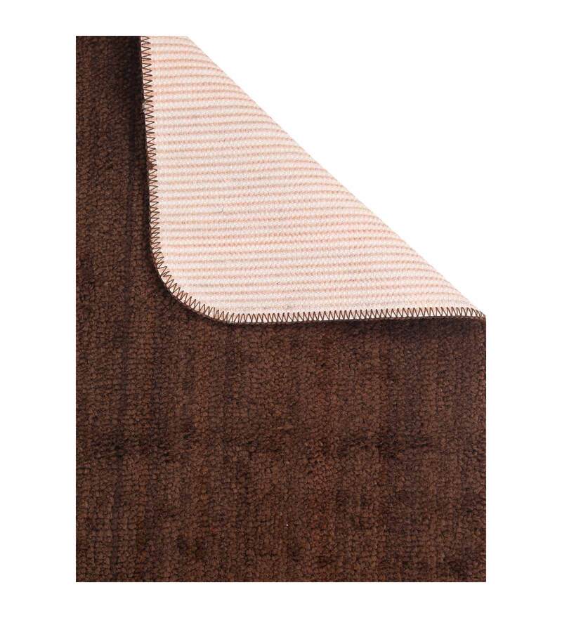 Buy Brown Solid Polyester 16 x 24 Inches Anti Skid Door Mat by Hosta ...