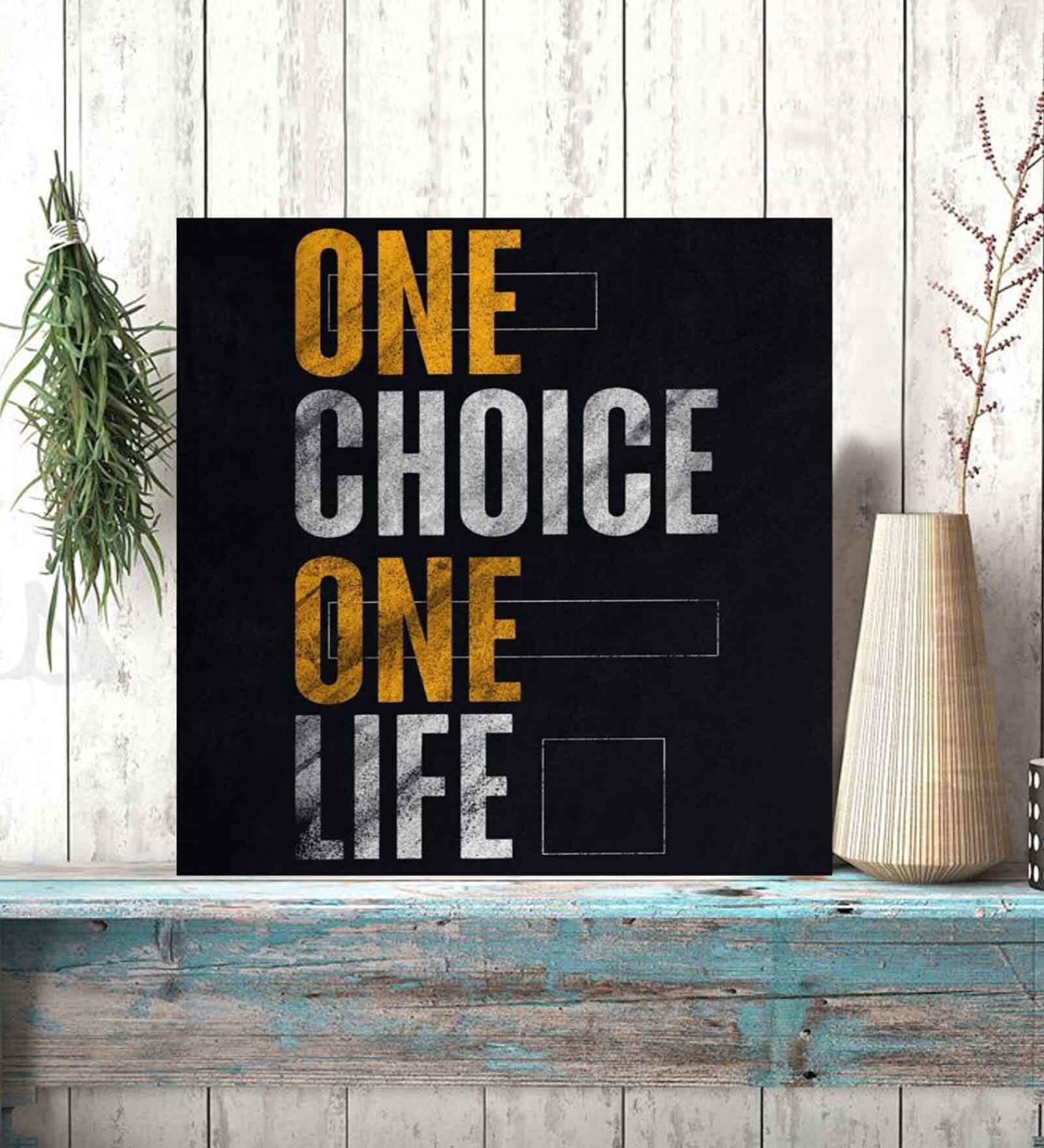 Buy OneChoiceOneLife Textured Black & Orange Wood Framed Art Print at ...