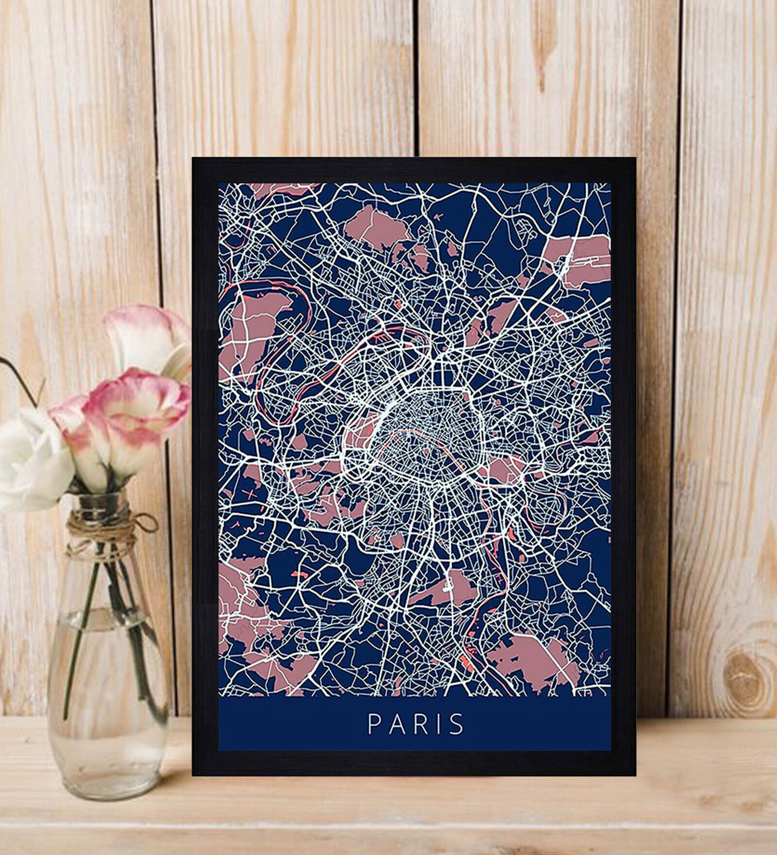 Buy \Paris Map\ Texture Paper Framed Art Print by Cheque Decor at 25% ...