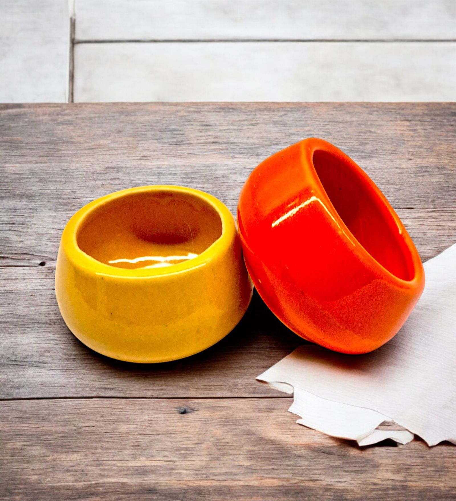 Buy (Set of 2) Ceramic Mini Dip Bowl (Yellow & Orange) at 47% OFF by ...