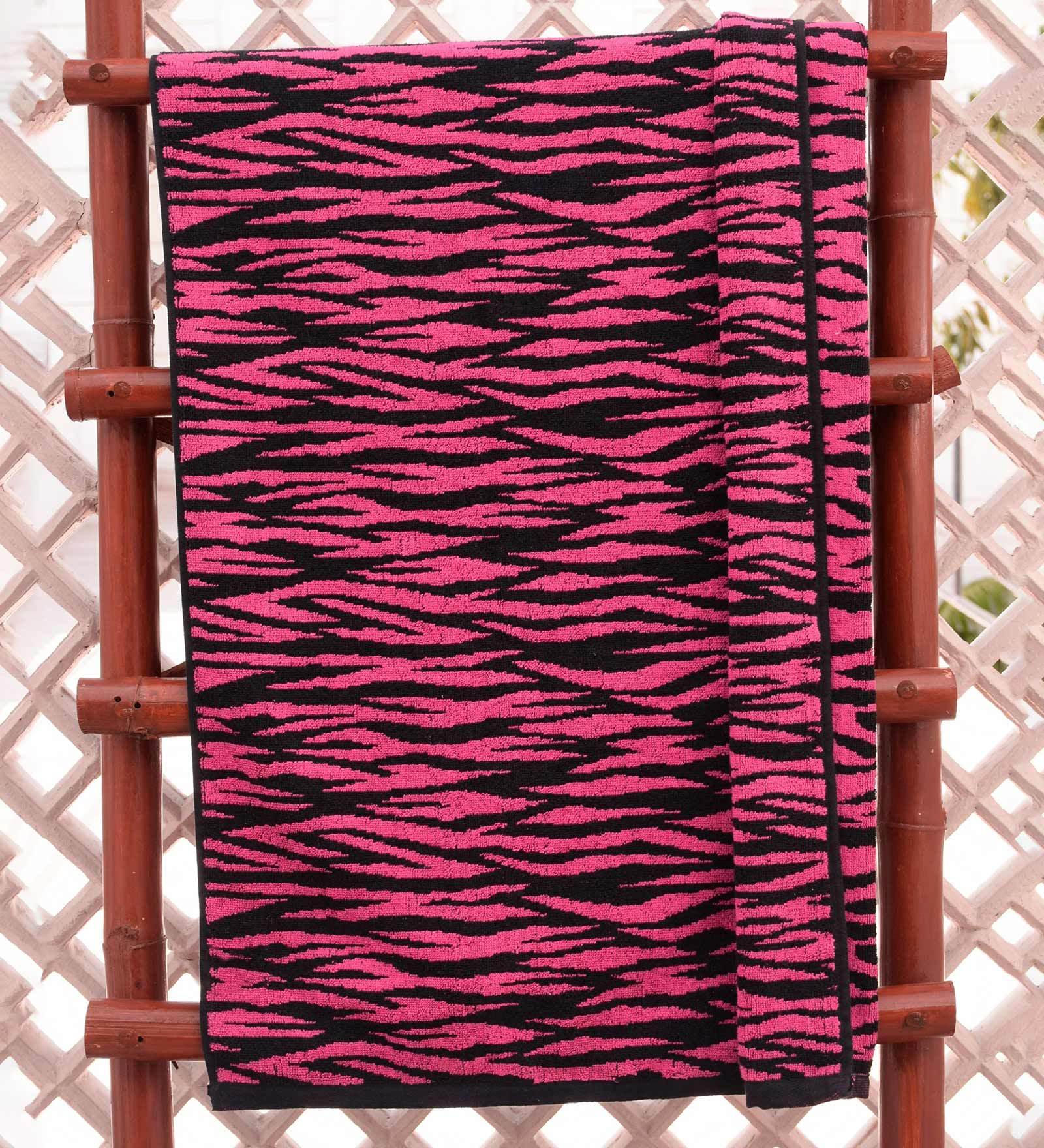 Buy Pink Patterned 400 GSM Cotton Bath Towel at 24% OFF by AVI Living ...