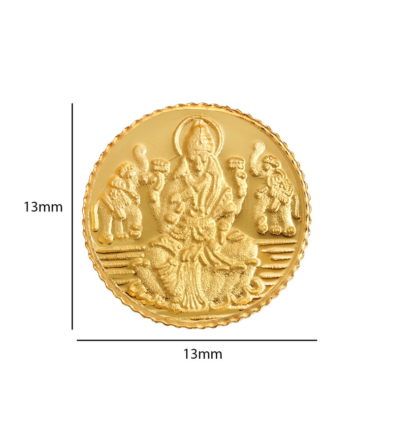 Buy 1 Gram 24kt (999) Goddess Lakshmi Gold Coin By Bangalore Refinery ...
