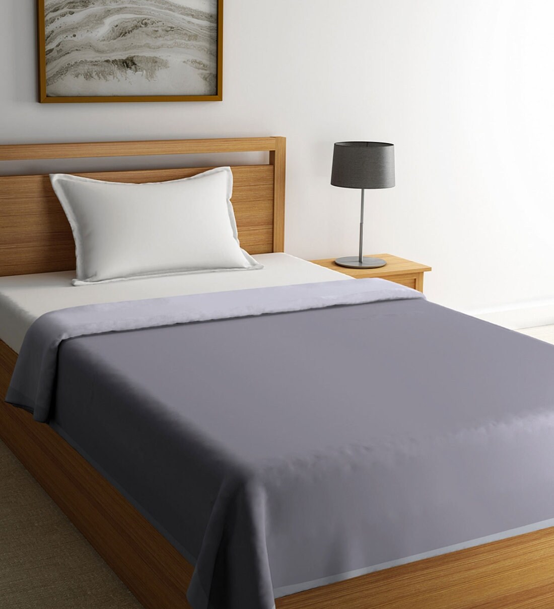 Buy Grey Solid 300 GSM Single Bed Dohar by ROMEE Online - Single Bed ...
