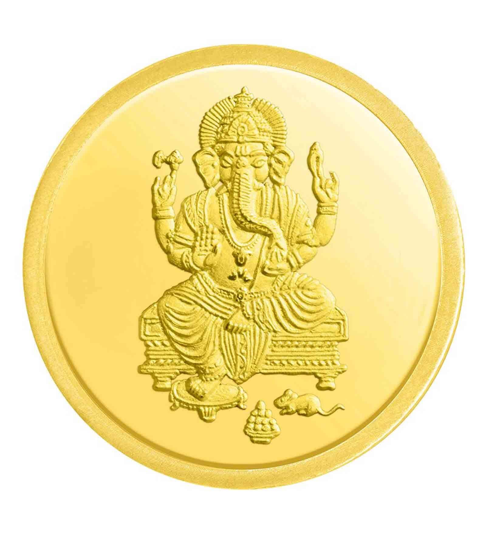 Buy 10 Grams 24KT (999) Lord Ganesha Gold Coin By Candere at 100% OFF ...
