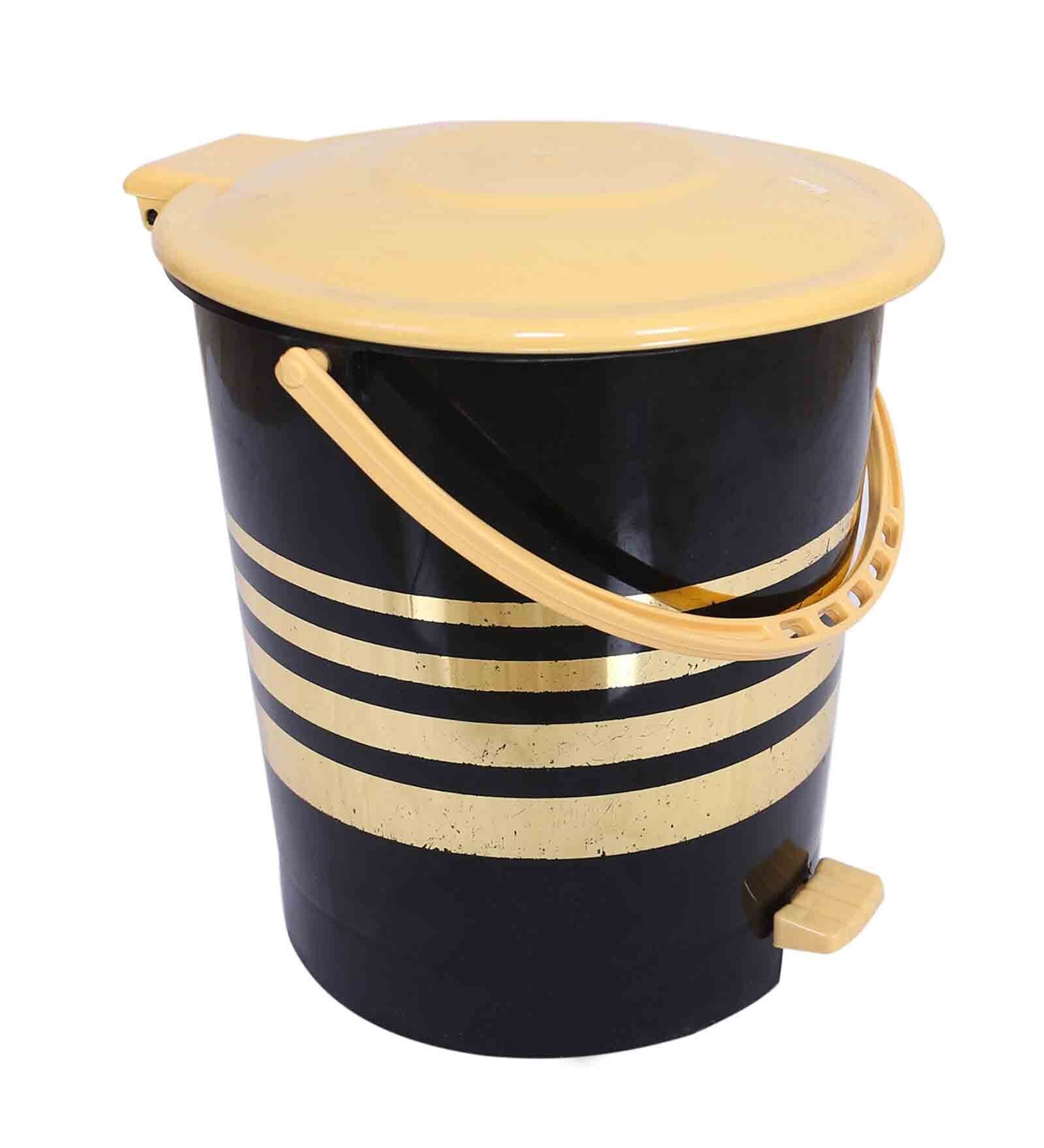 Buy 10 Litre Black Plastic Manual Lift Dustbin at 48% OFF by Kuber ...