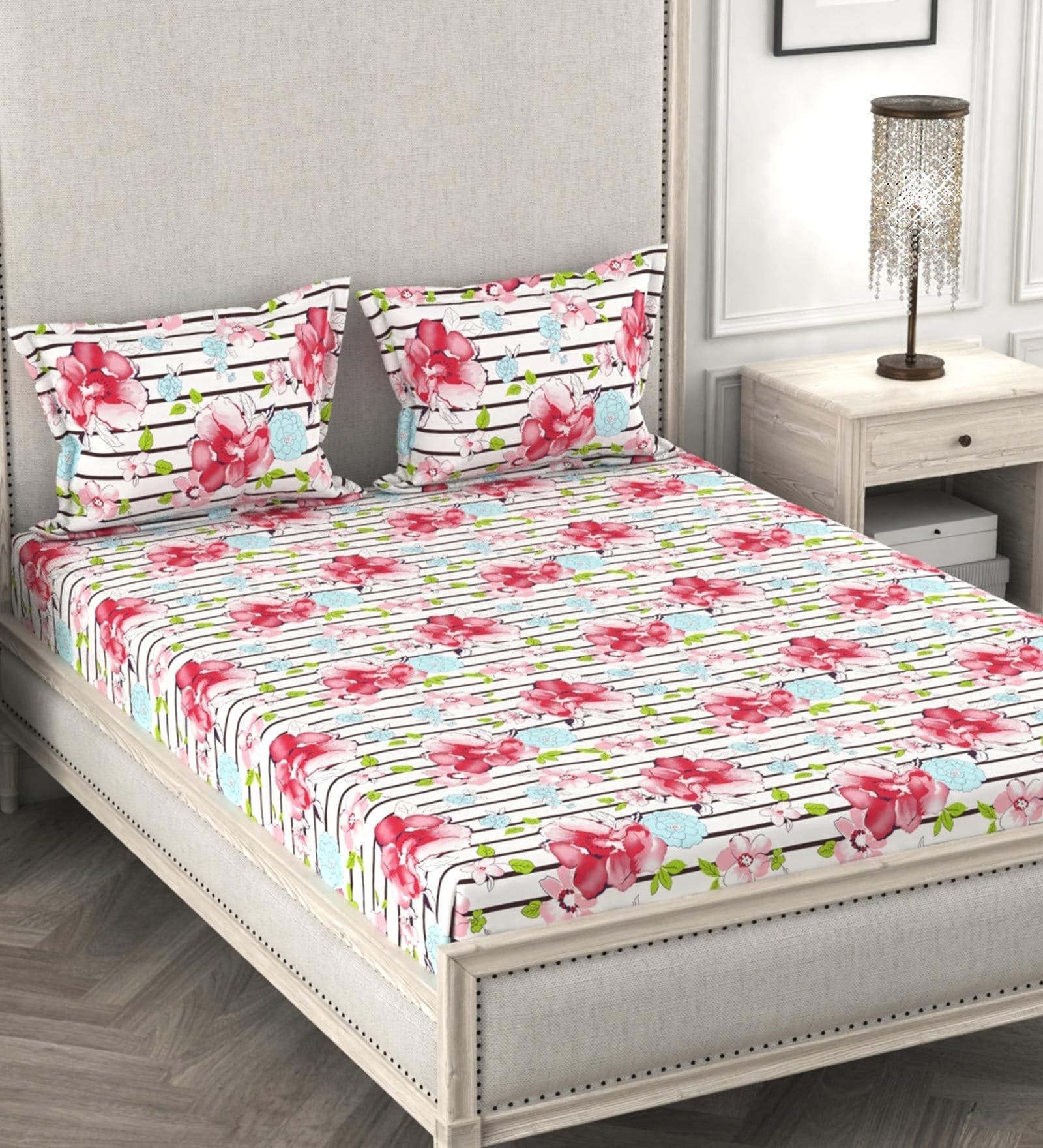 Buy Cotton 120TC Double Bedsheet With 2 Pillow Covers at 32% OFF by ...