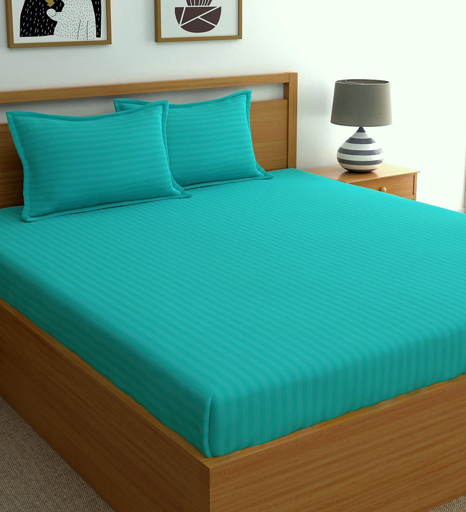 Buy 100% Premium Cotton 210TC King Size Bedsheet With 2 Pillow Covers ...