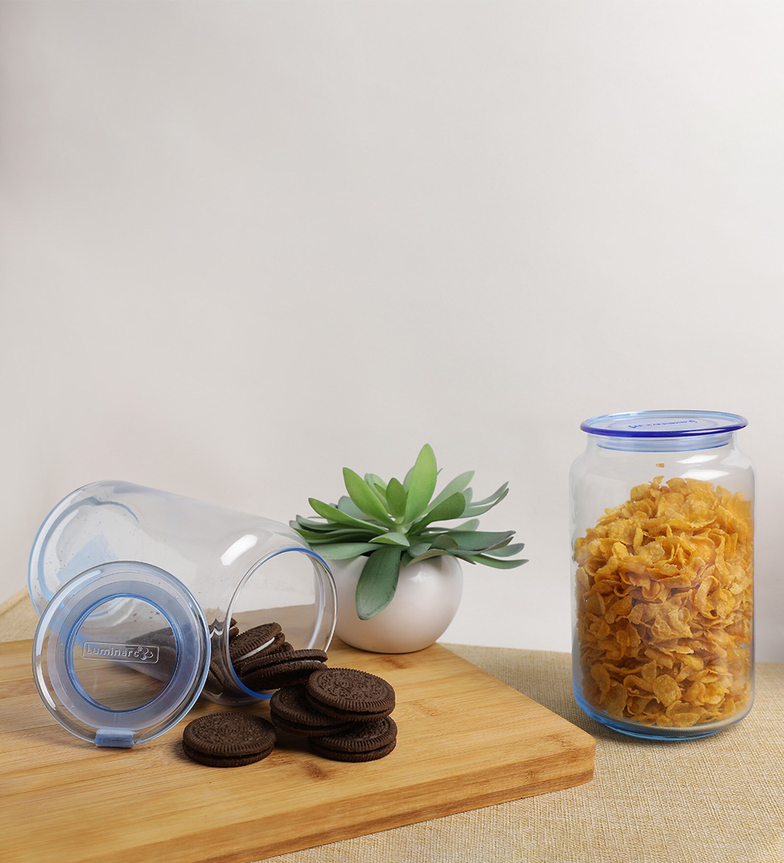 Buy 1000 ML Cylindrical Glass Jar - Set Of 2 By Luminarc Online - Jars ...