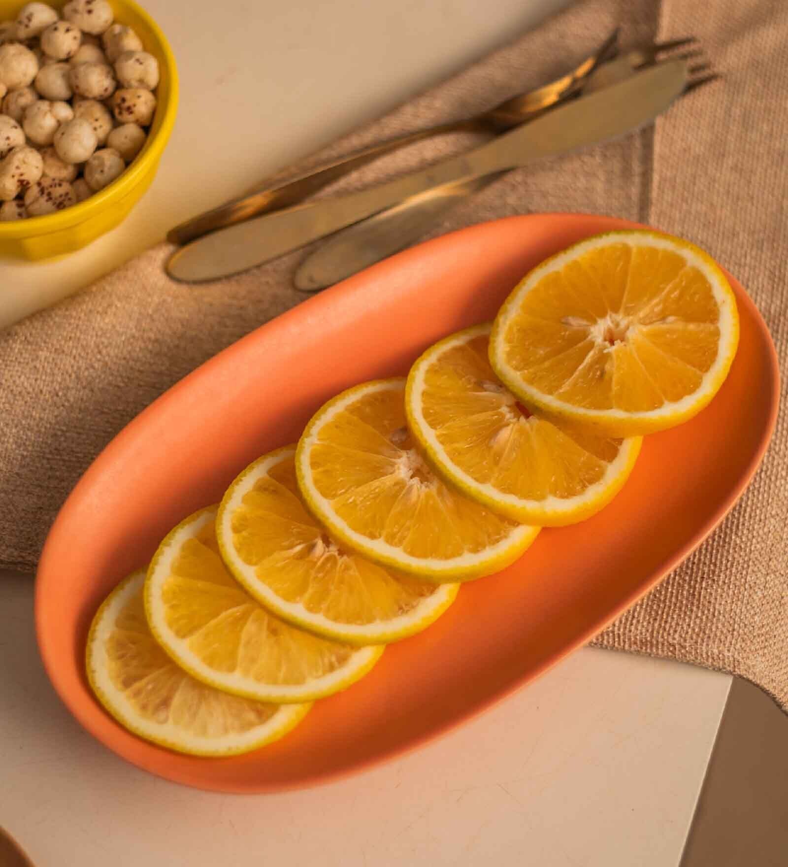 Buy Matt Peach Glazed Ceramic Oval Appetizer Platter at 41% OFF by ...