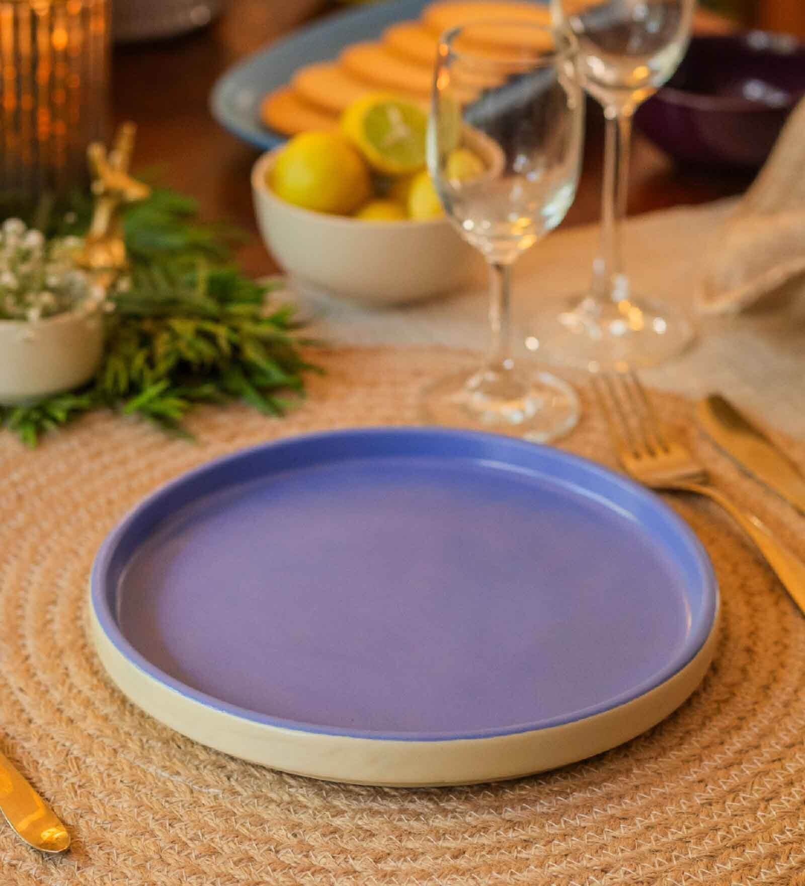 Buy Matte Sky Blue Ceramic Rim 1 Pc Side Plate at 52% OFF by 10Club ...