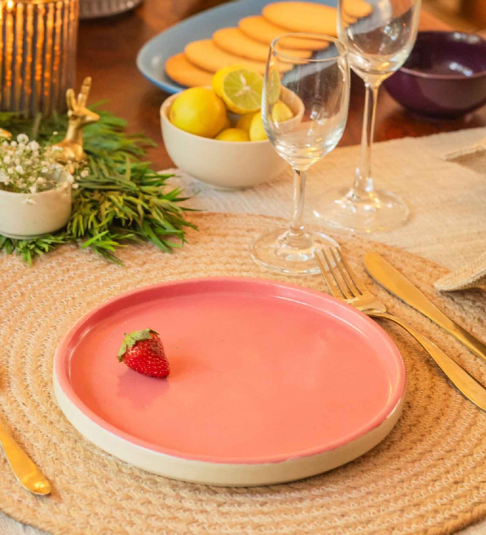 Buy Matte Peach Ceramic Rim 1 Pc Side Plate at 52% OFF by 10Club ...