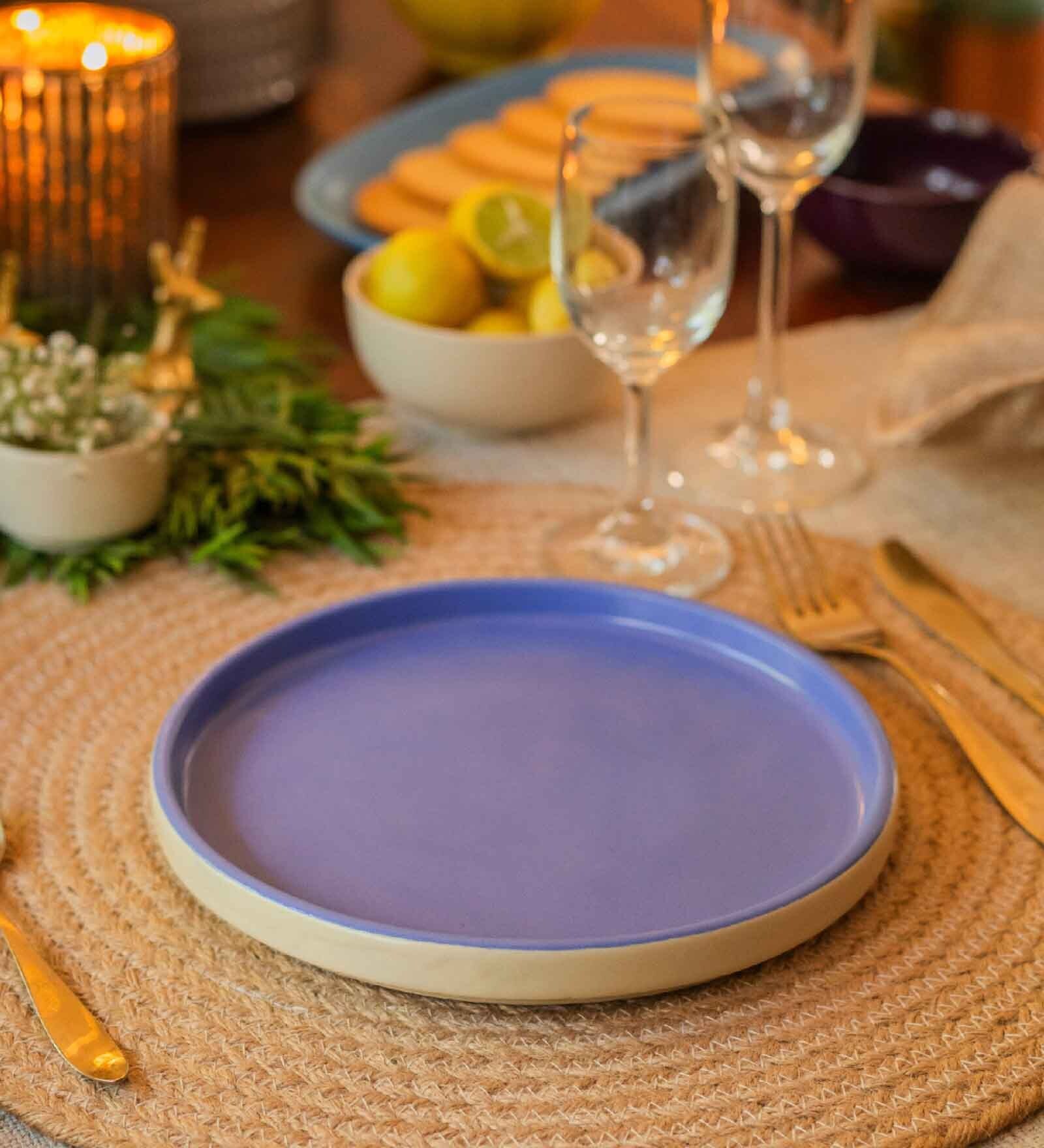 Buy Matte Sky Blue Ceramic Rim (Set of 2) Side Plate at 25% OFF by ...