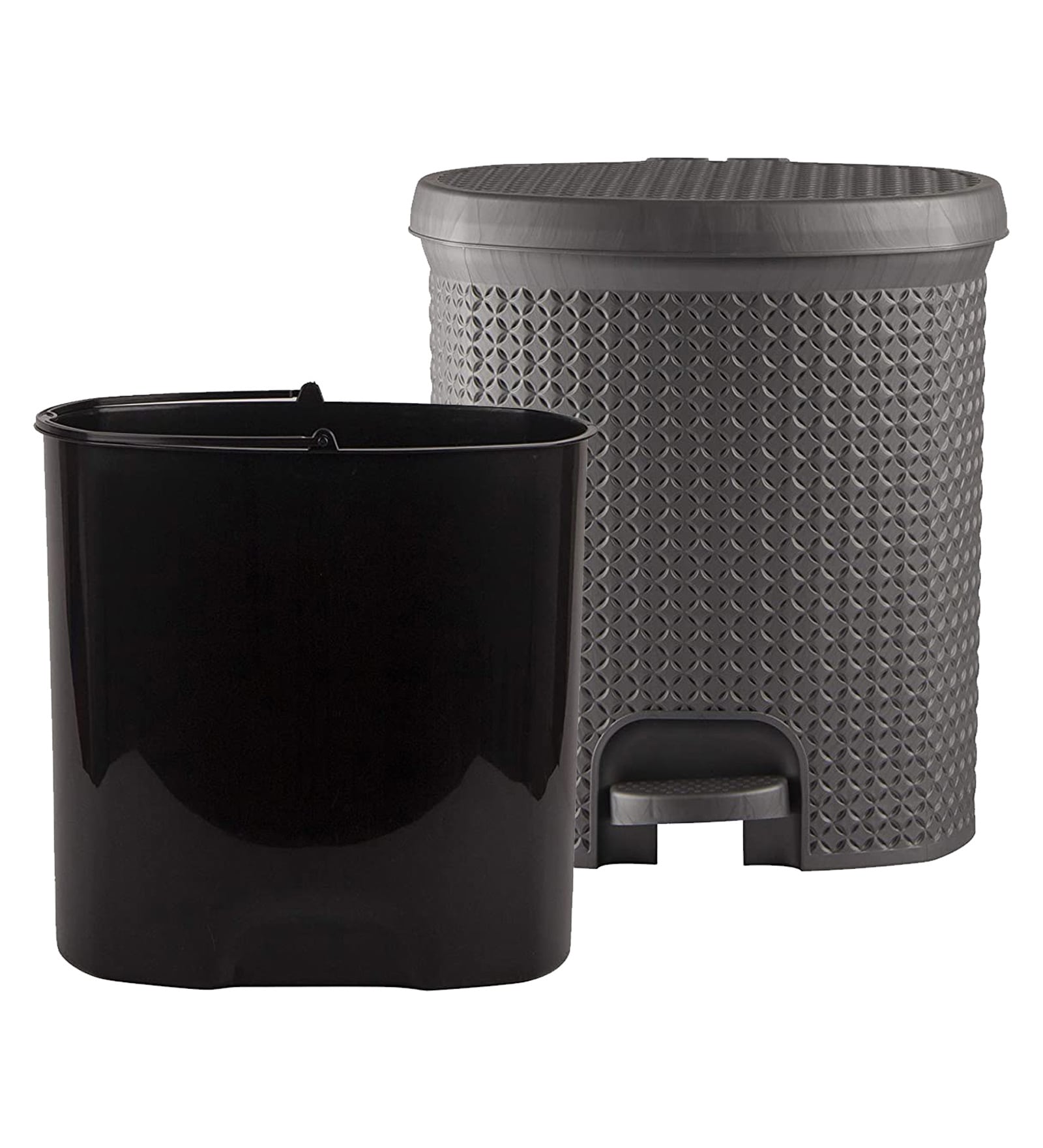 Buy 12 Litre Grey Plastic Manual Lift Dustbin By Kuber Industries at 43 ...