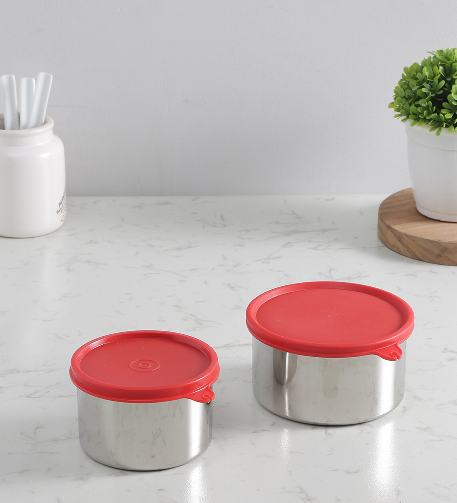 Buy Flexi Lock Deep Ltr Stainless Steel (Set of 2 ) Airtight Container with Leak Proof lid at 28 ...