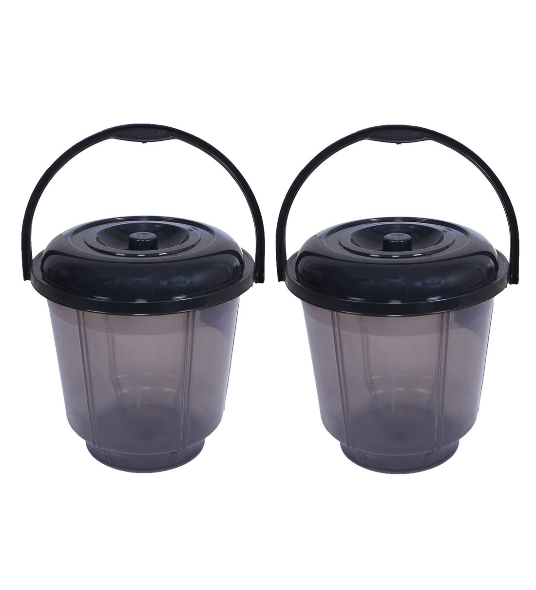 Buy 13 Ltrs Black Plastic Bucket (Set of 2) By Kuber Industries Online ...