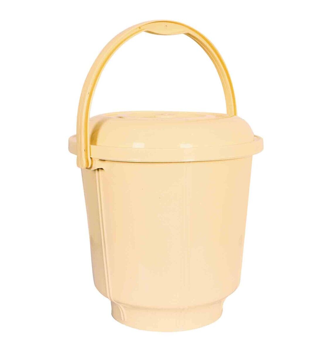Buy 13 Ltrs Cream Plastic Bucket with Lid By Kuber Industries at 42% ...