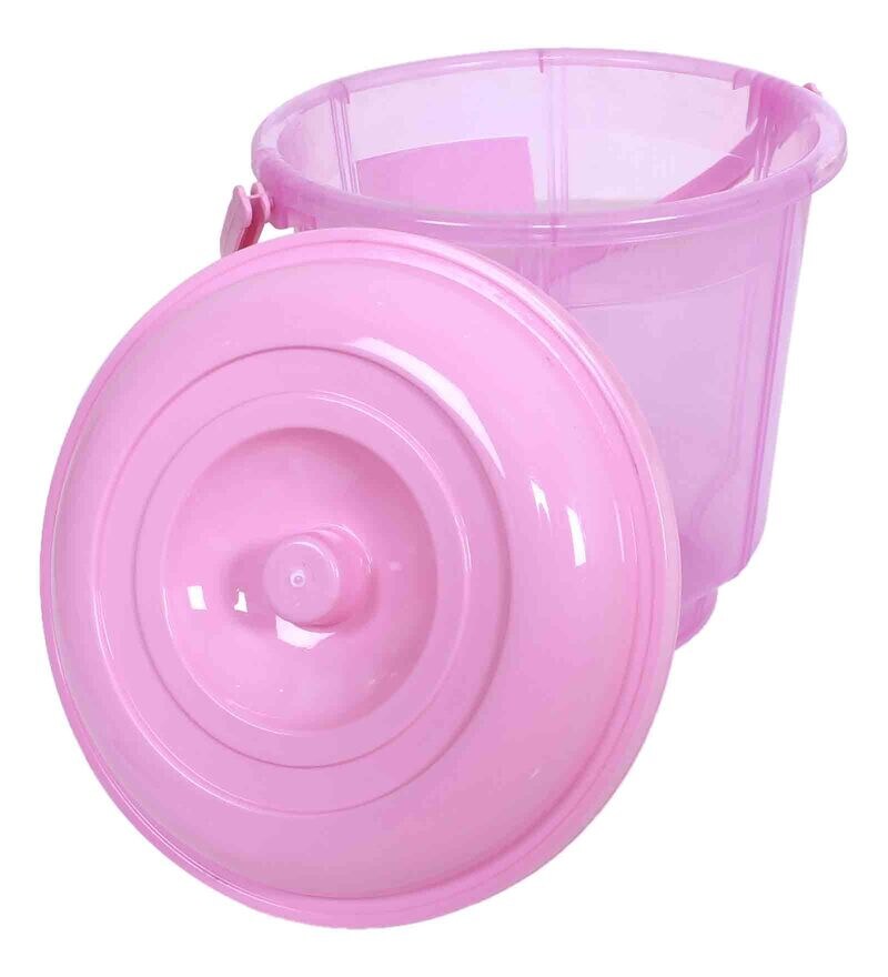 Buy 13 Ltrs Pink Plastic Bucket By Kuber Industries Online - Buckets ...