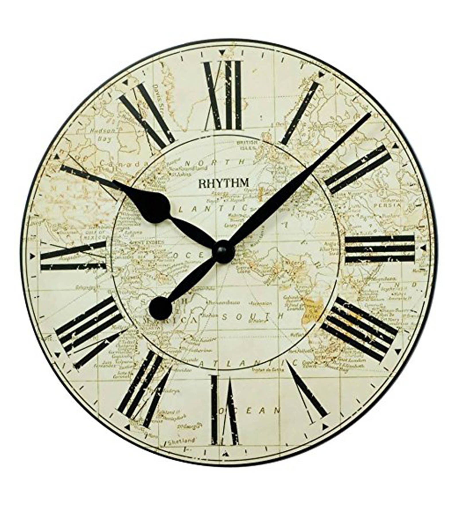 Buy 14 x 1.4 x 14 Inch Brown Wall Clock by Rhythm Online - Modern Wall ...