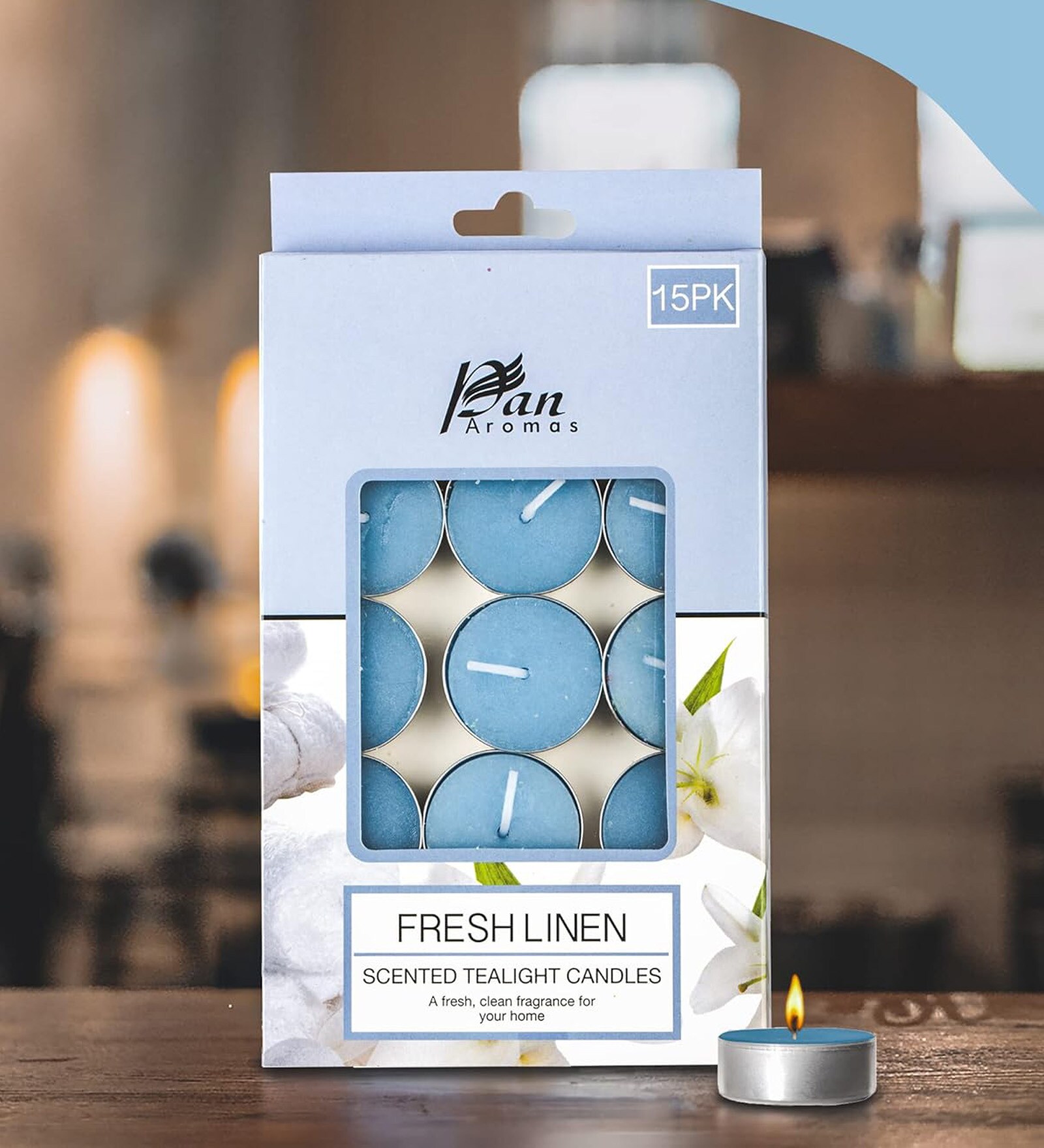 Buy 15-Pack Scented Tealight Candle - Fresh Linen at 100% OFF by Pan ...