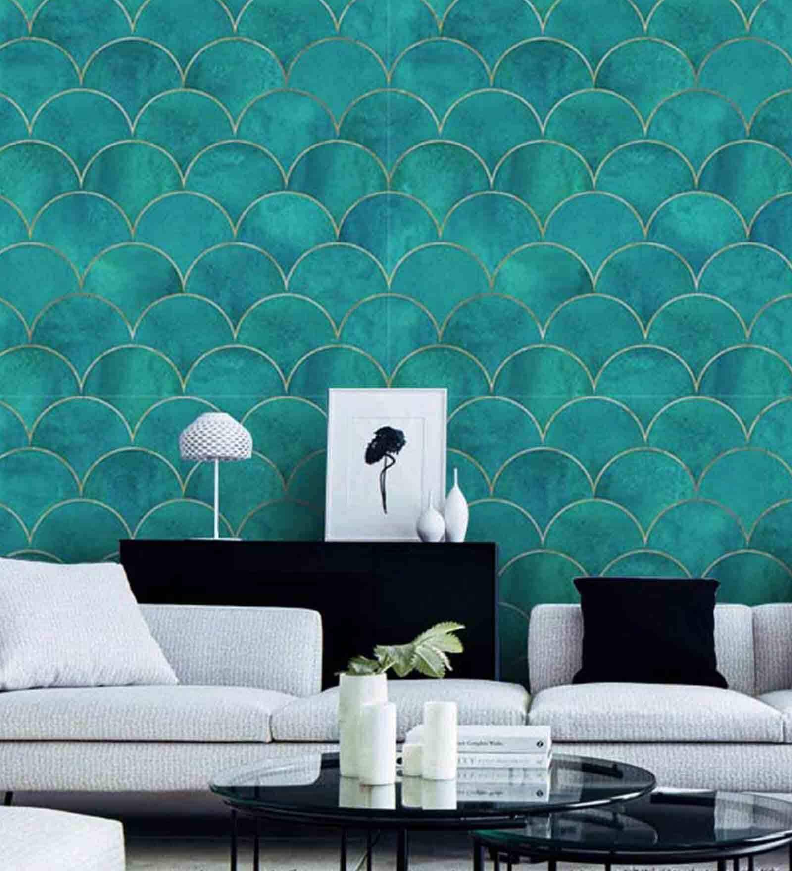 Buy 16 Feet Mermaid Scale 180 Gsm Wallpaper Roll at 18% OFF by Space Of ...