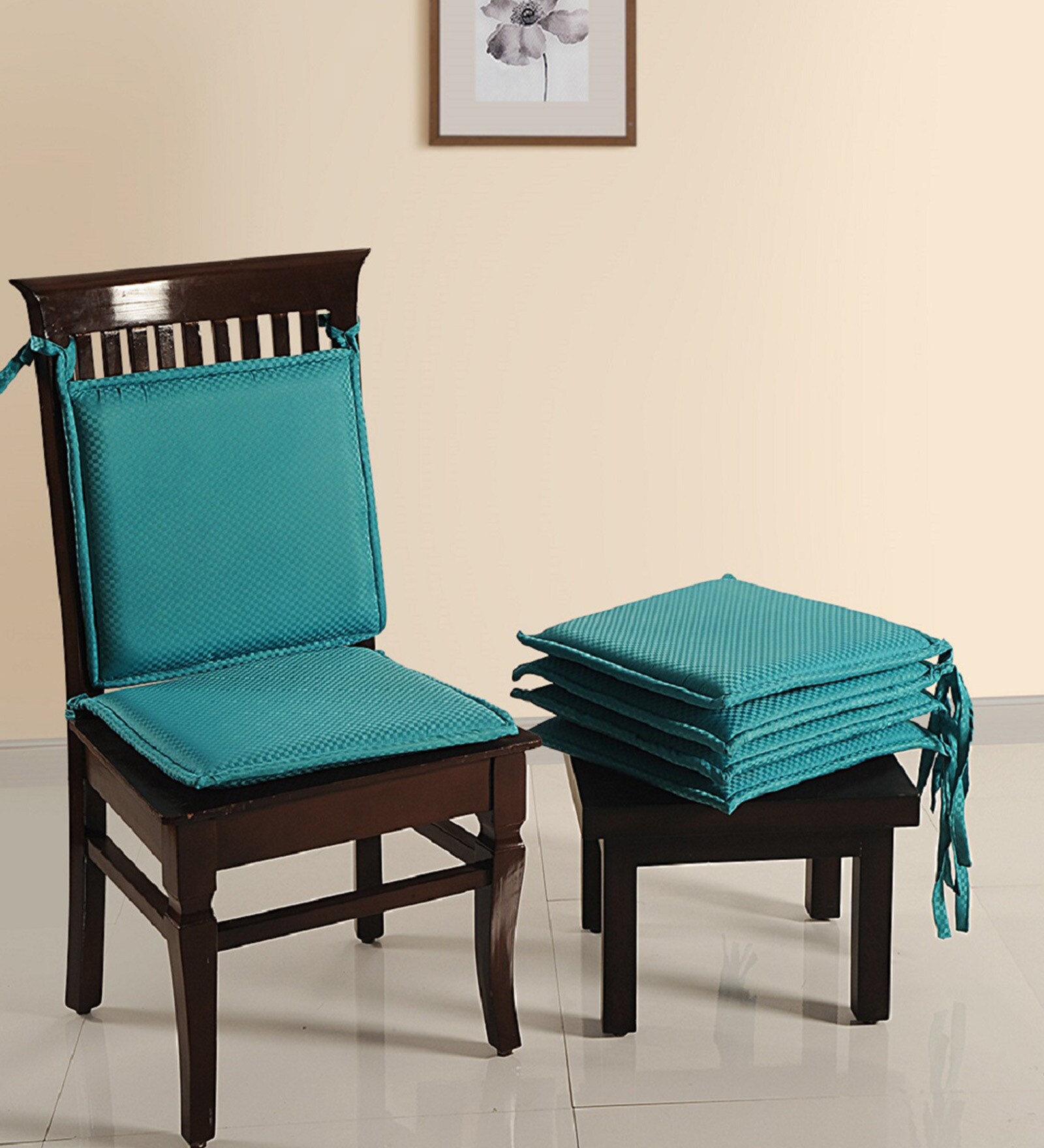 Buy Blue Cotton 16X16 Inch Chair Pads (Set Of 4) By Swayam at 45% OFF ...
