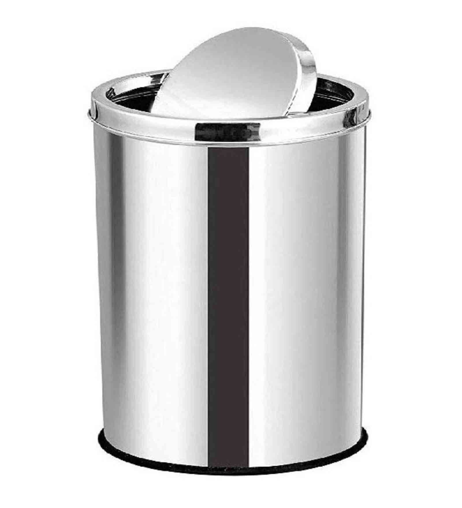 Buy 18 Ltr Silver Stainless Steel Open Top Dustbin at 55% OFF by Mofna ...