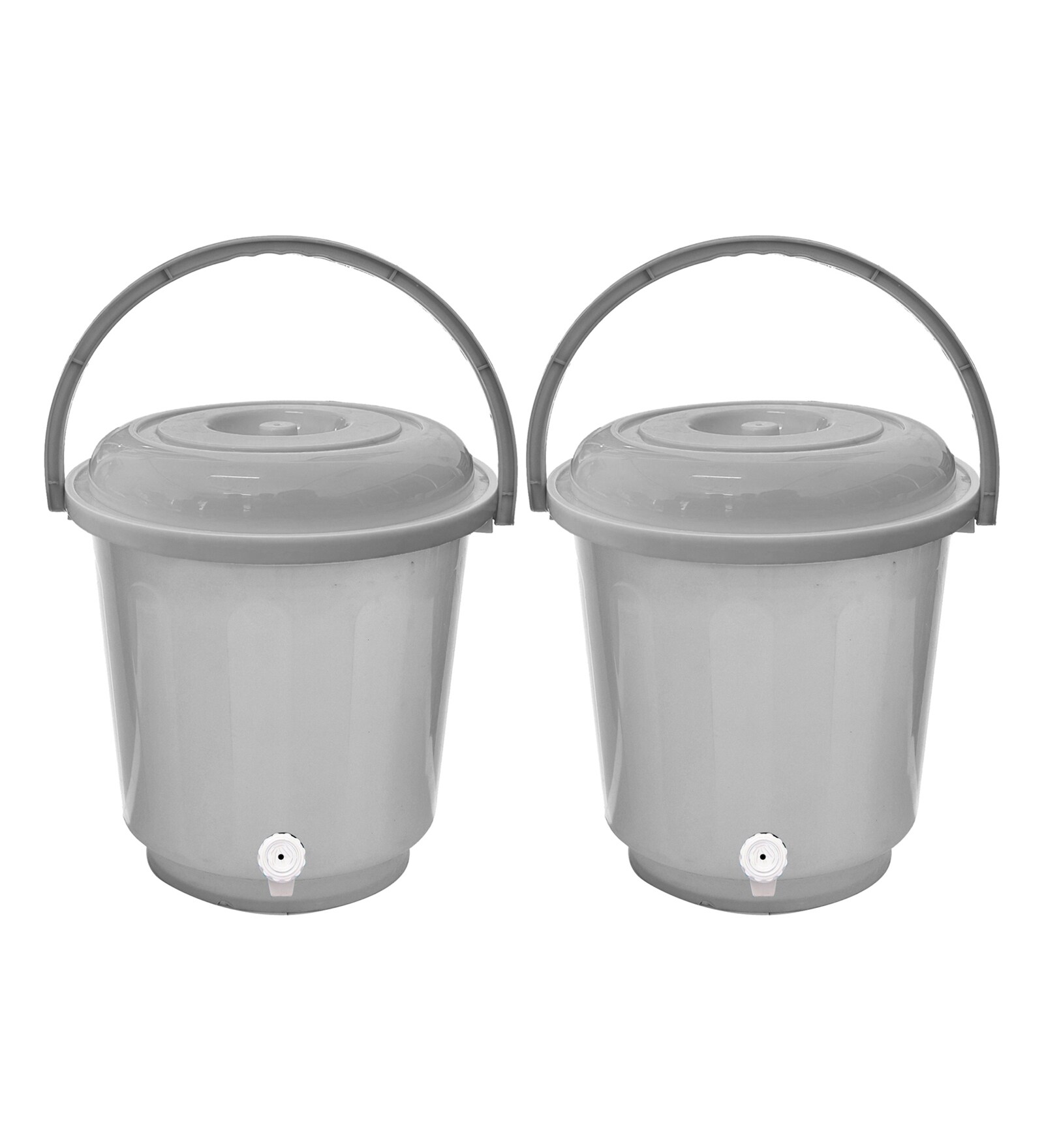 Buy 18 Ltrs Grey Plastic Bucket (Set of 2) By Kuber Industries at 42% ...