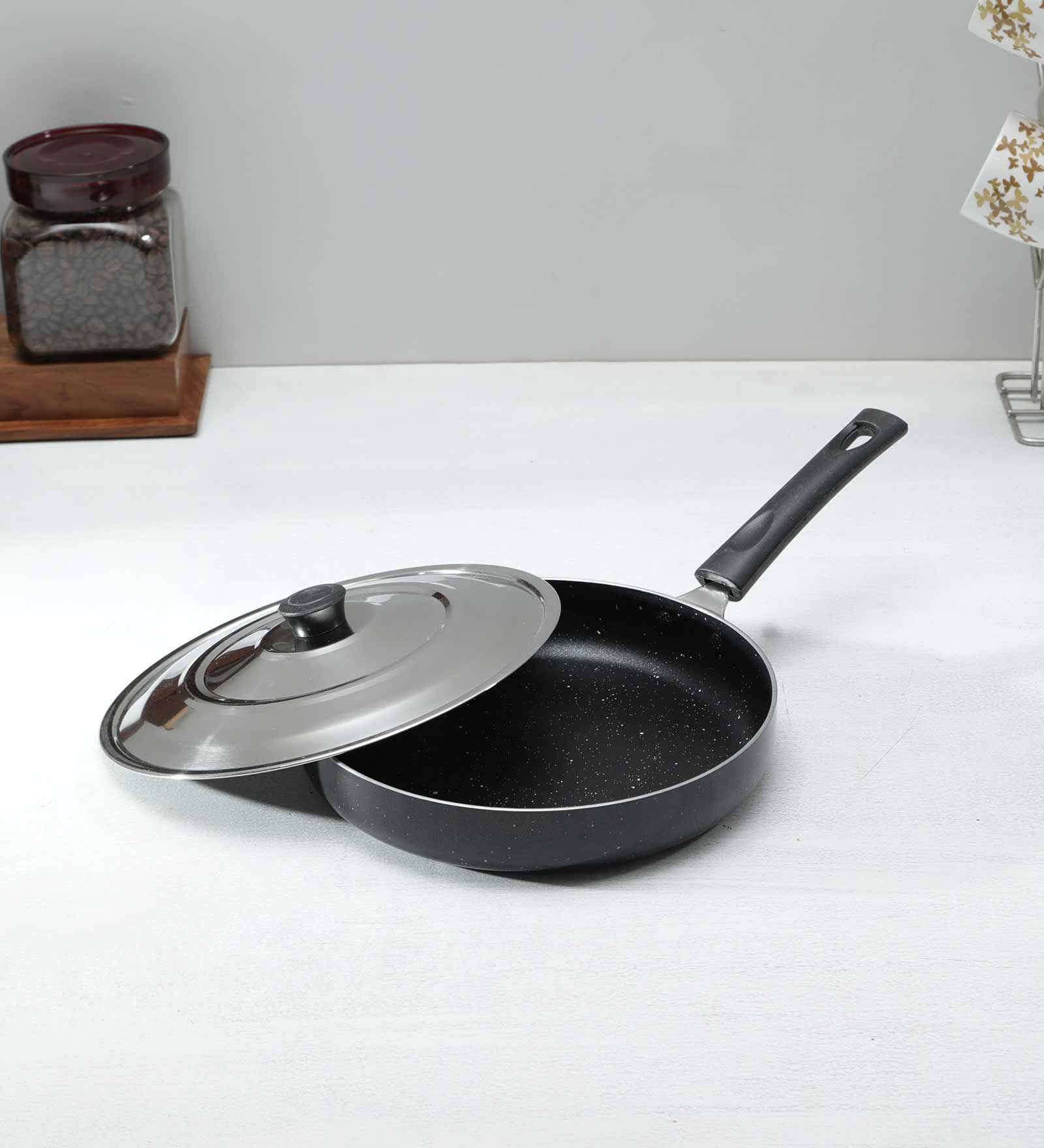 Buy Black Aluminium 2.6 Mm Non-Stick Fry Pan With Handle at 43% OFF by ...