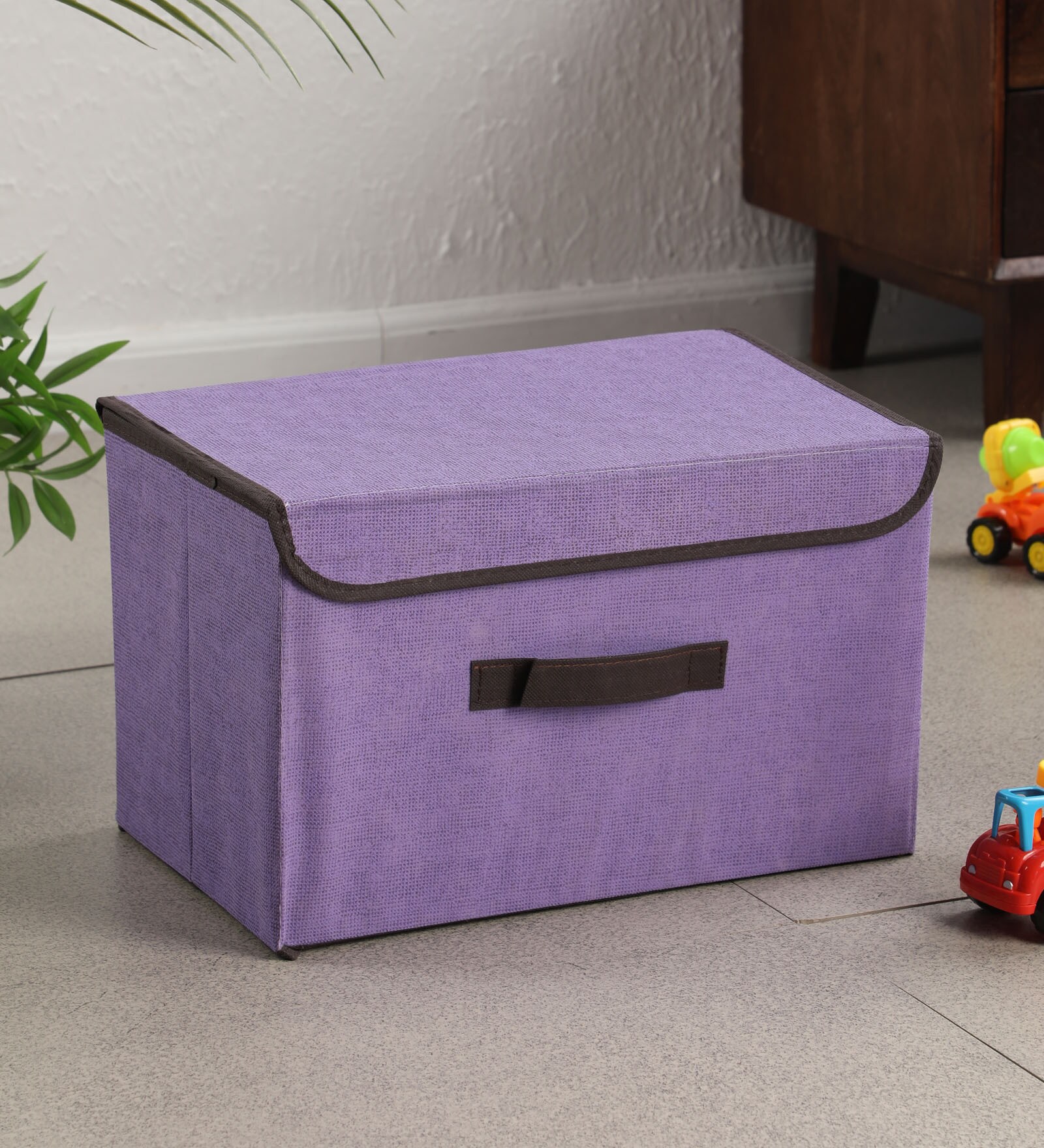 Buy 24 Ltr Polyester Storage Box In Purple (H: 10, W: 15, D: 10 Inches ...