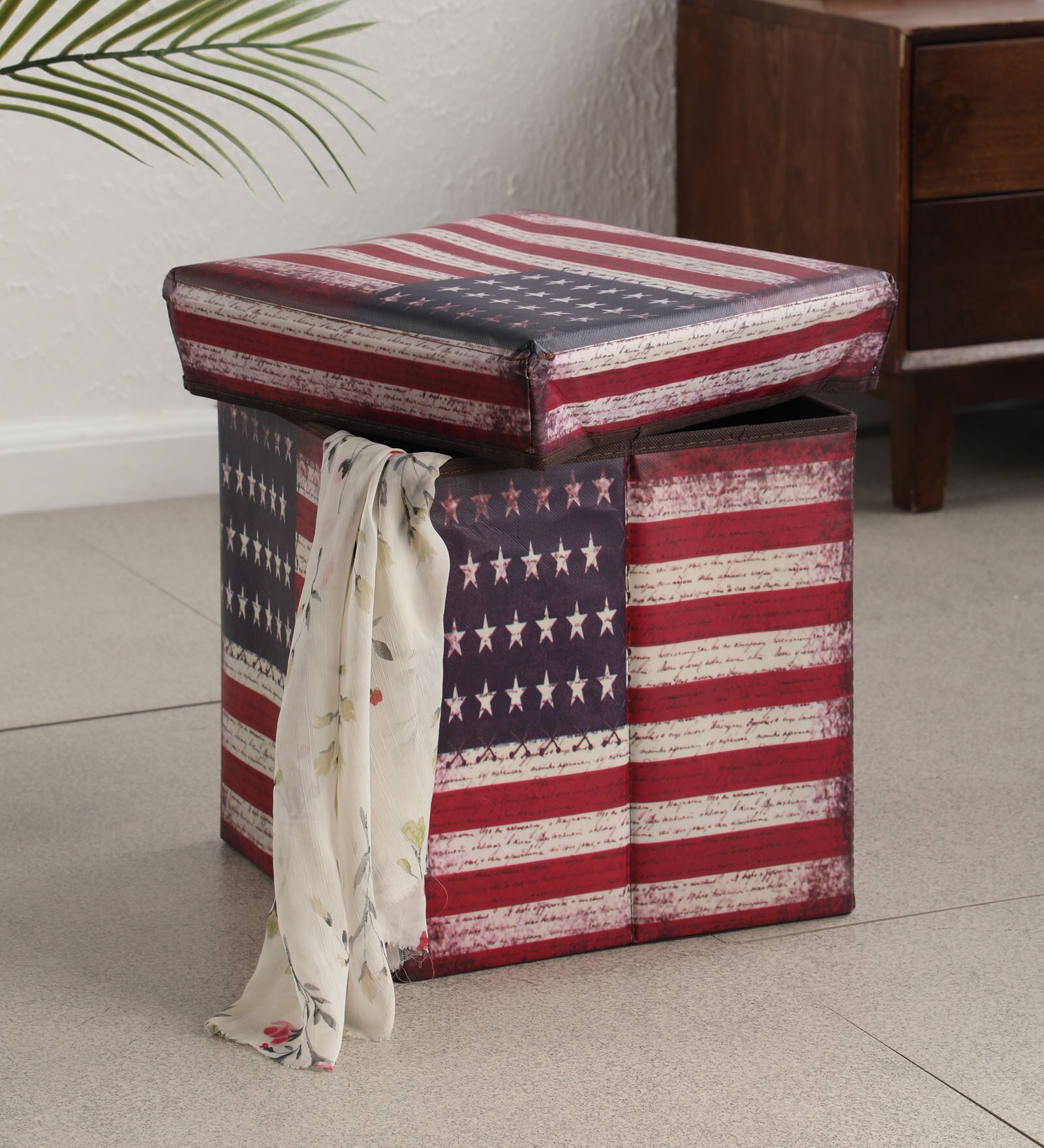 Buy 27 Ltr Polyester Storage Box In Red (H: 12, W: 12, D: 12 Inches) By ...