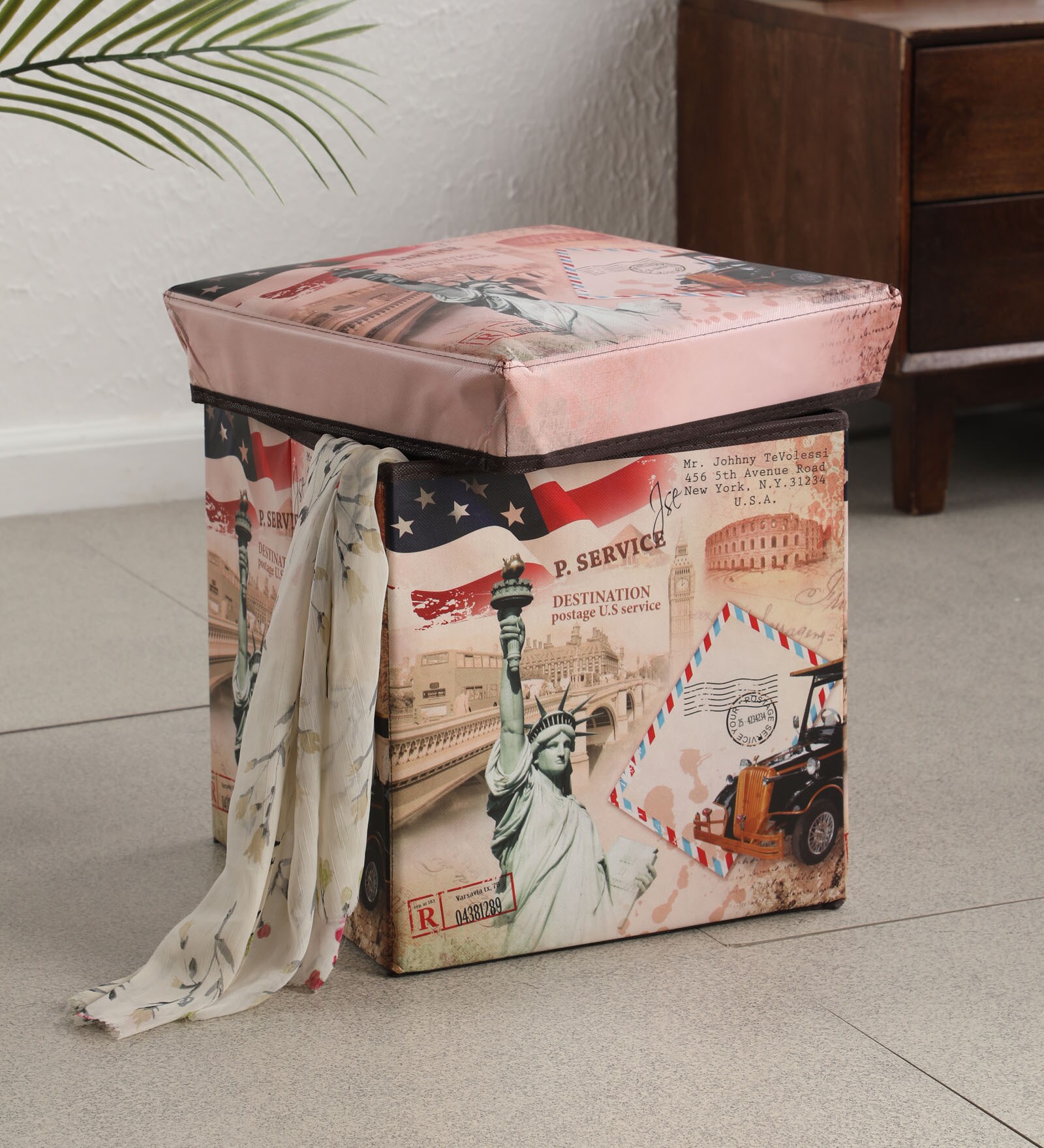 Buy 27 Ltr Polyester Storage Box In Multicolour (H: 12, W: 12, D: 12 ...