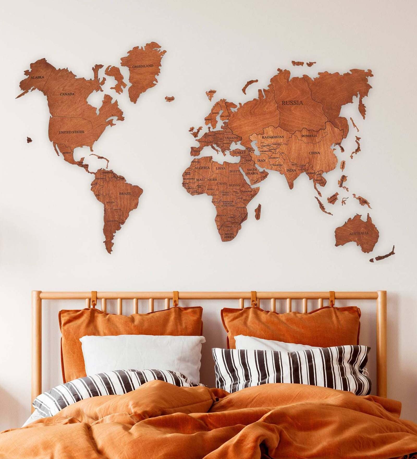 Buy 2D Wooden World Map Brown Color - M Size By Woodsify at 44% OFF by ...