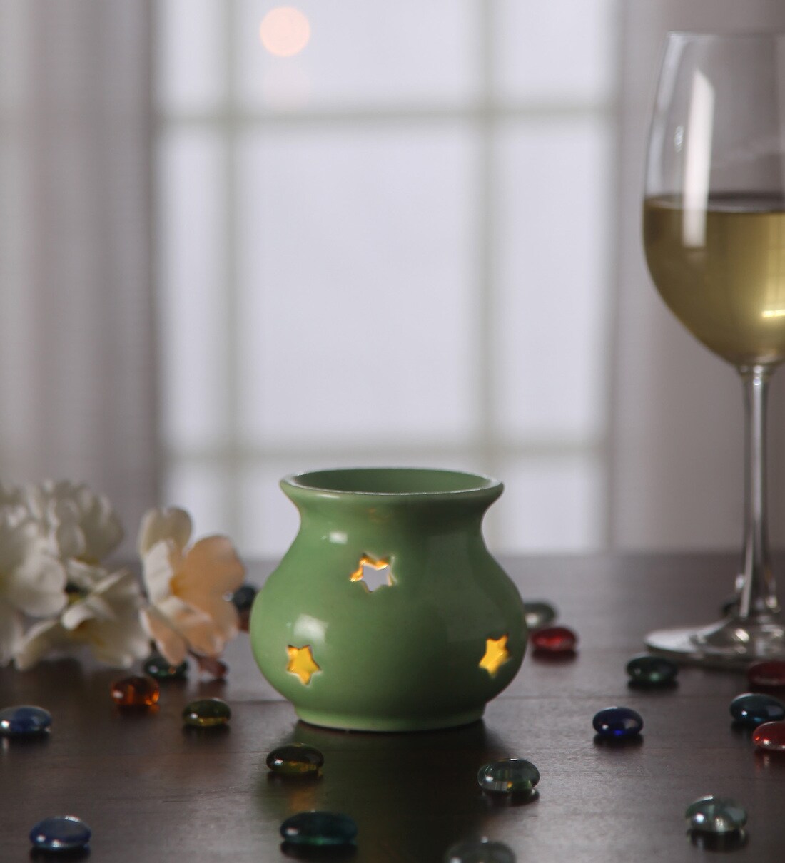 Buy Green Metal Tea Light Holder by Gupta Glass Gallery at 22% OFF by ...