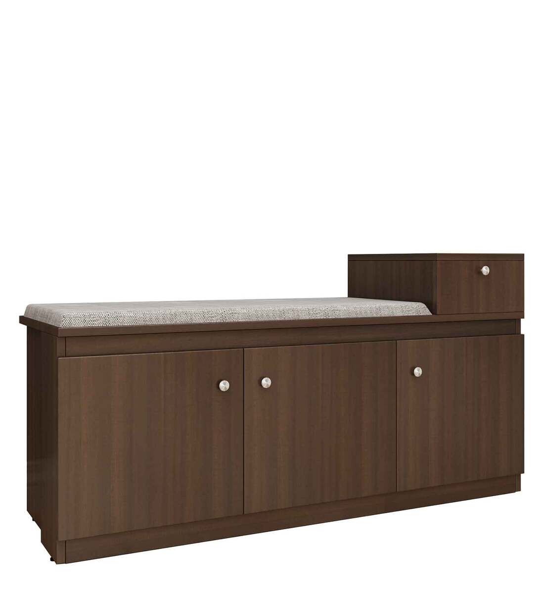 Buy Novo Shoe Rack with Seating in Wenge & Walnut Finish Online - Shoe ...