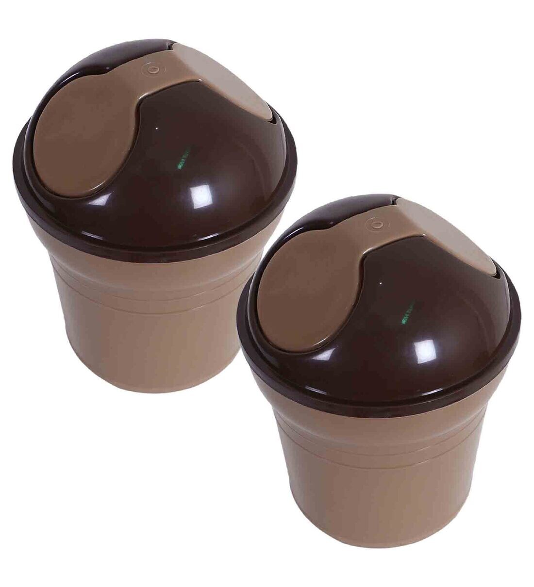 Buy 3 Litre Brown Pl0astic Swing Top Dustbins Set Of 2 By Kuber ...