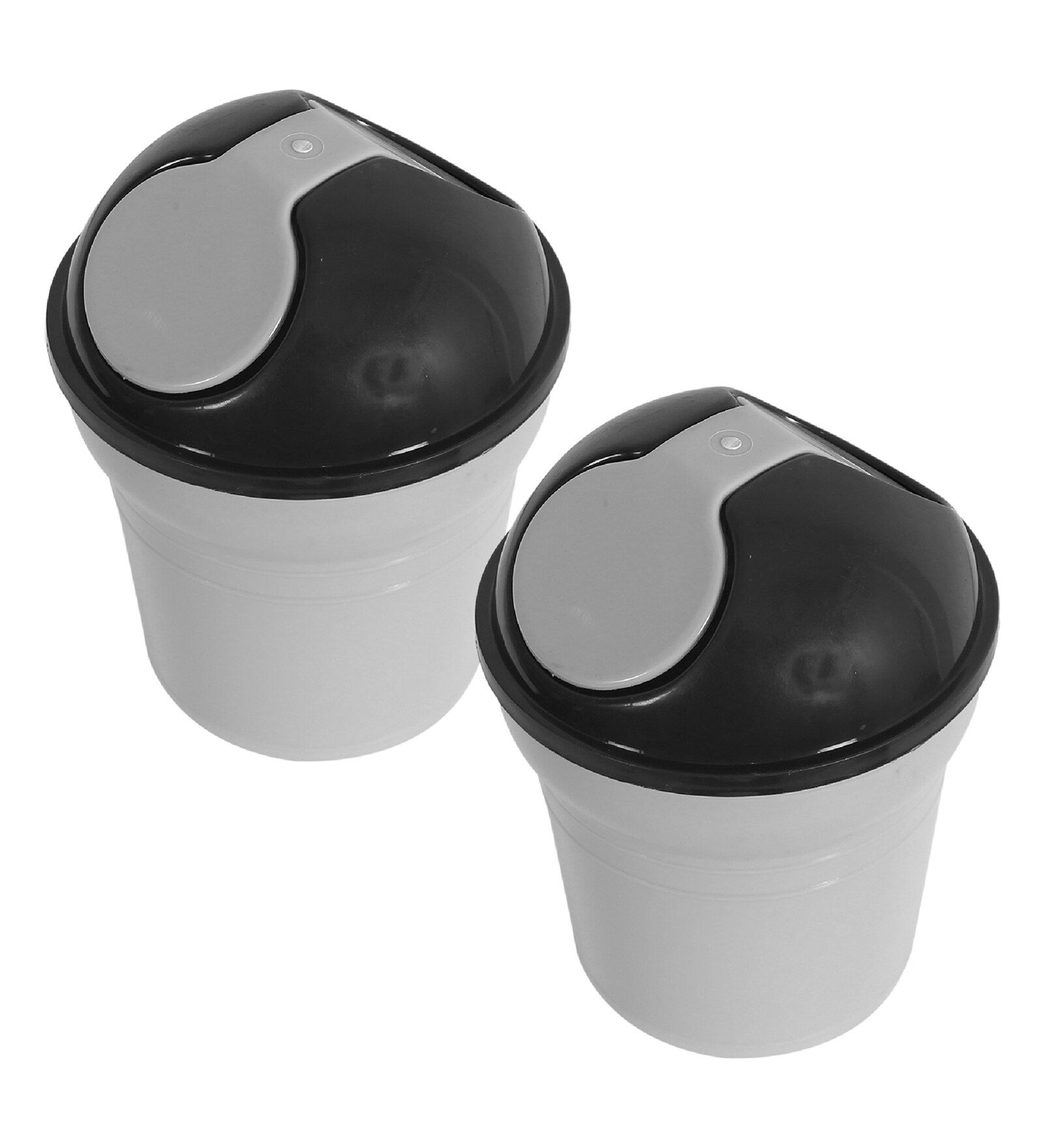 Buy 3 Litre Grey Plastic Swing Top Dustbins Set Of 2 By Kuber ...