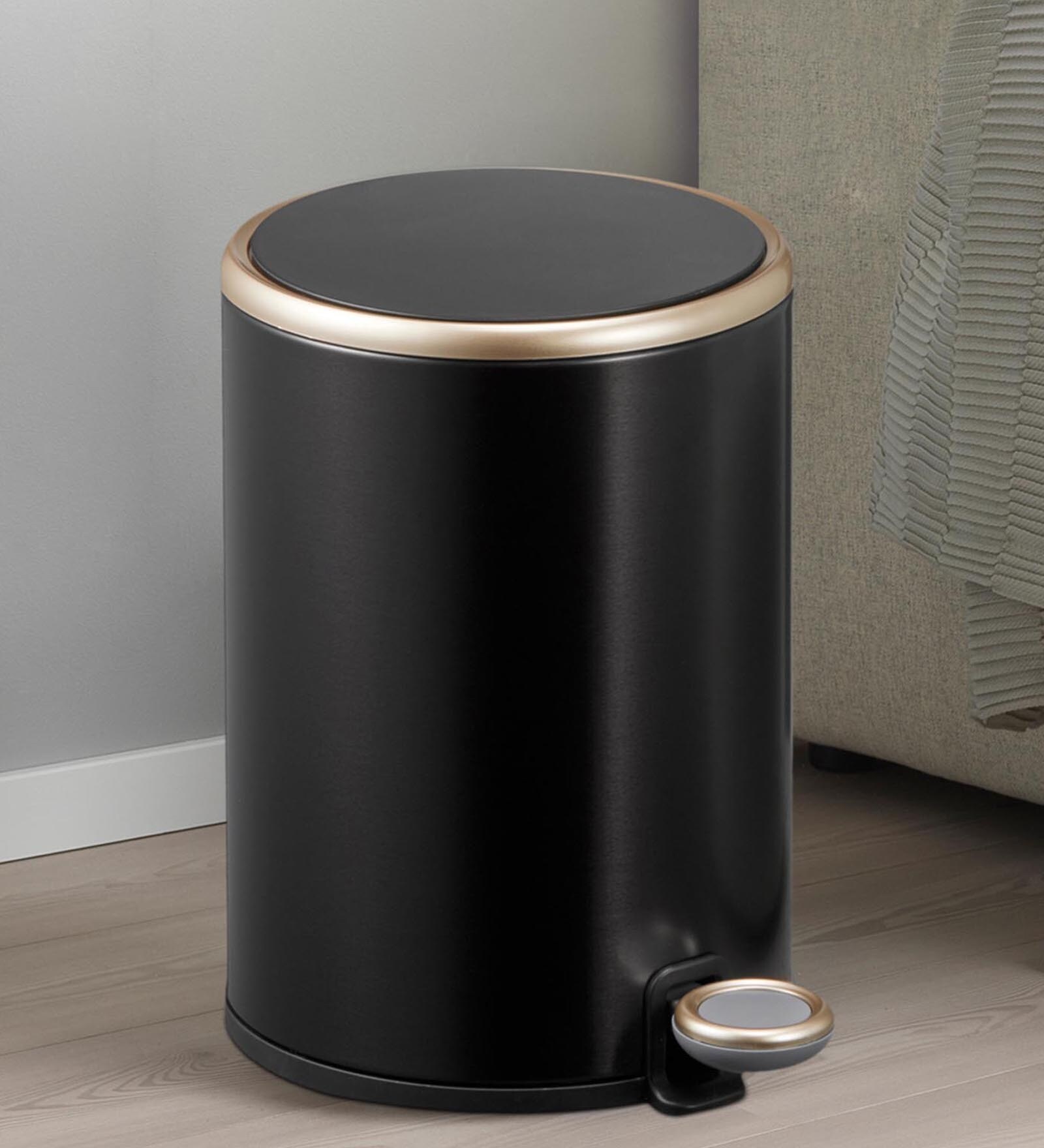 Buy Black 3 Ltr Stainless Steel Step Dustbin by Obsessions at 10% OFF ...