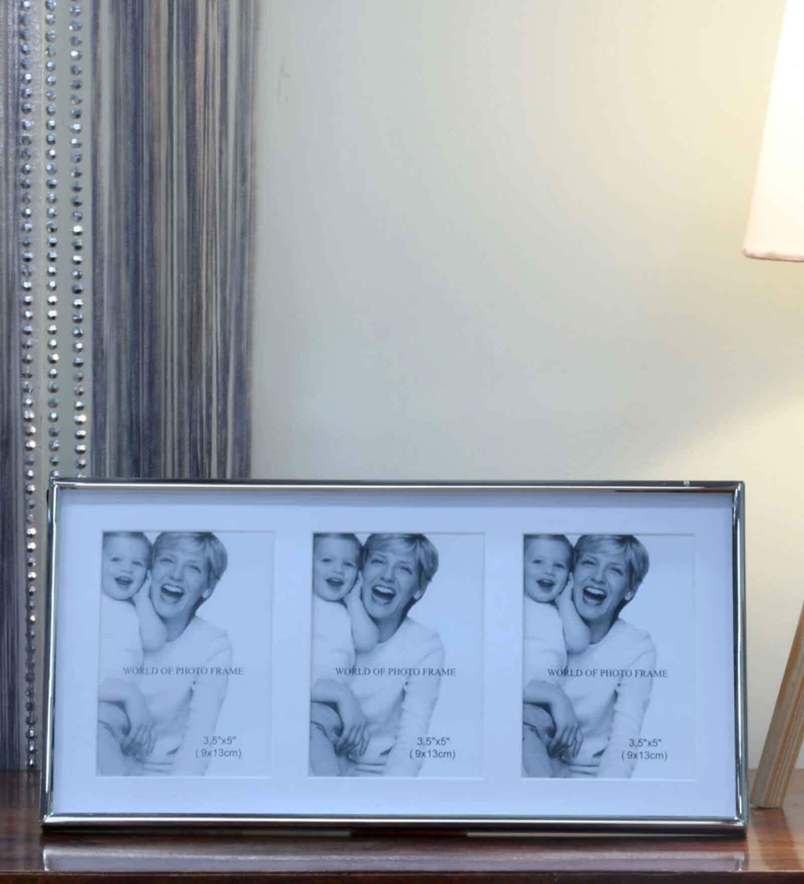 Buy 3 Pics Collage Horizontal Silver Photo Frame at 16% OFF by @home ...