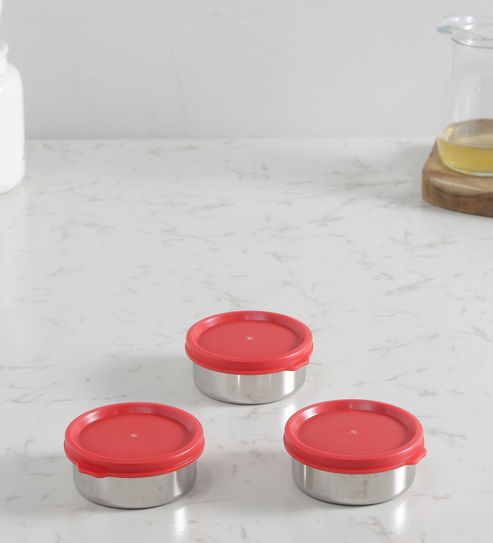 Buy Flexi Lock Regular 100ml Stainless Steel 3Pcs Airtight Container ...