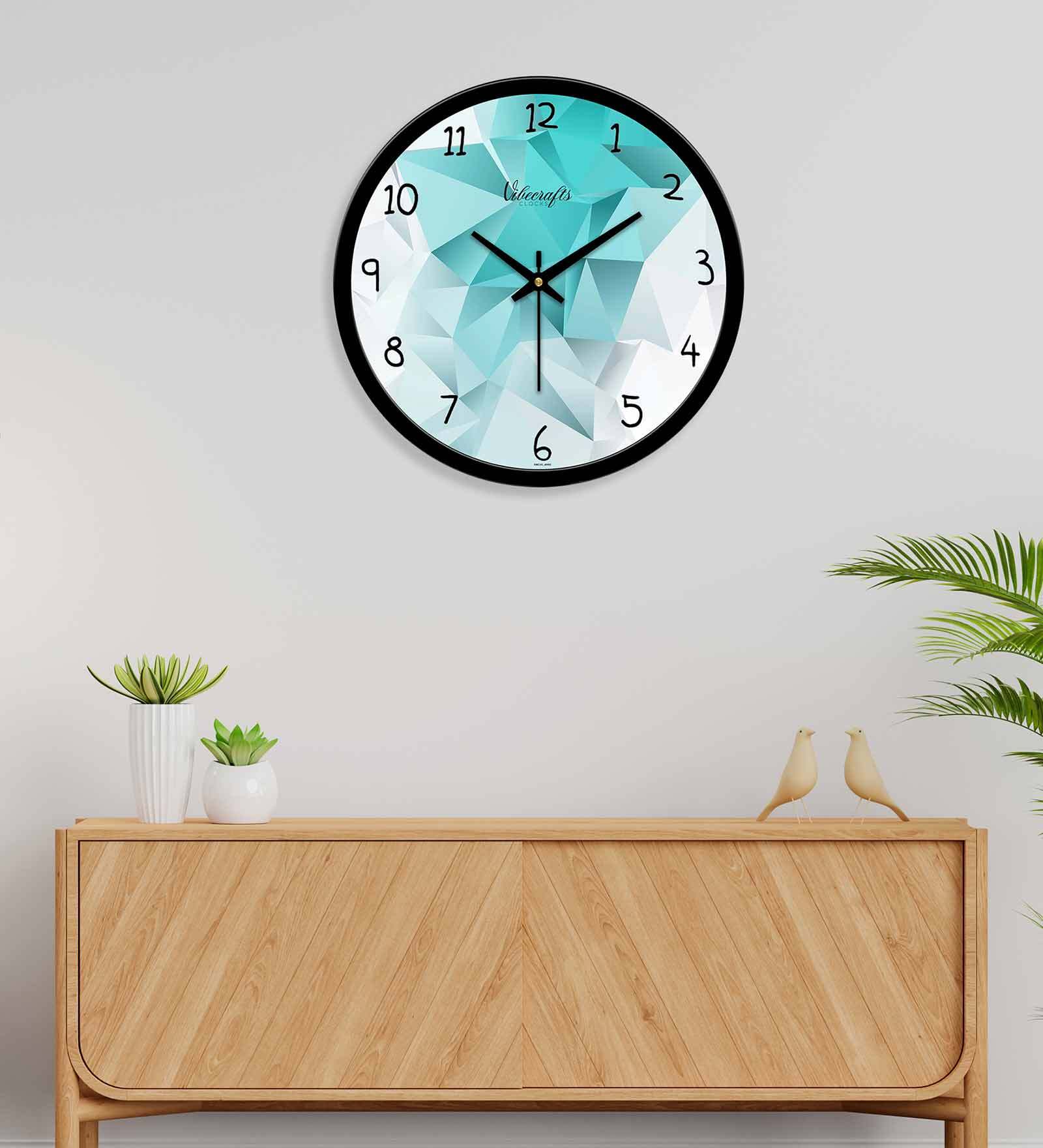 Buy 3D Abstract Design Shades Plastic Wall Clock In Green at 45% OFF by ...