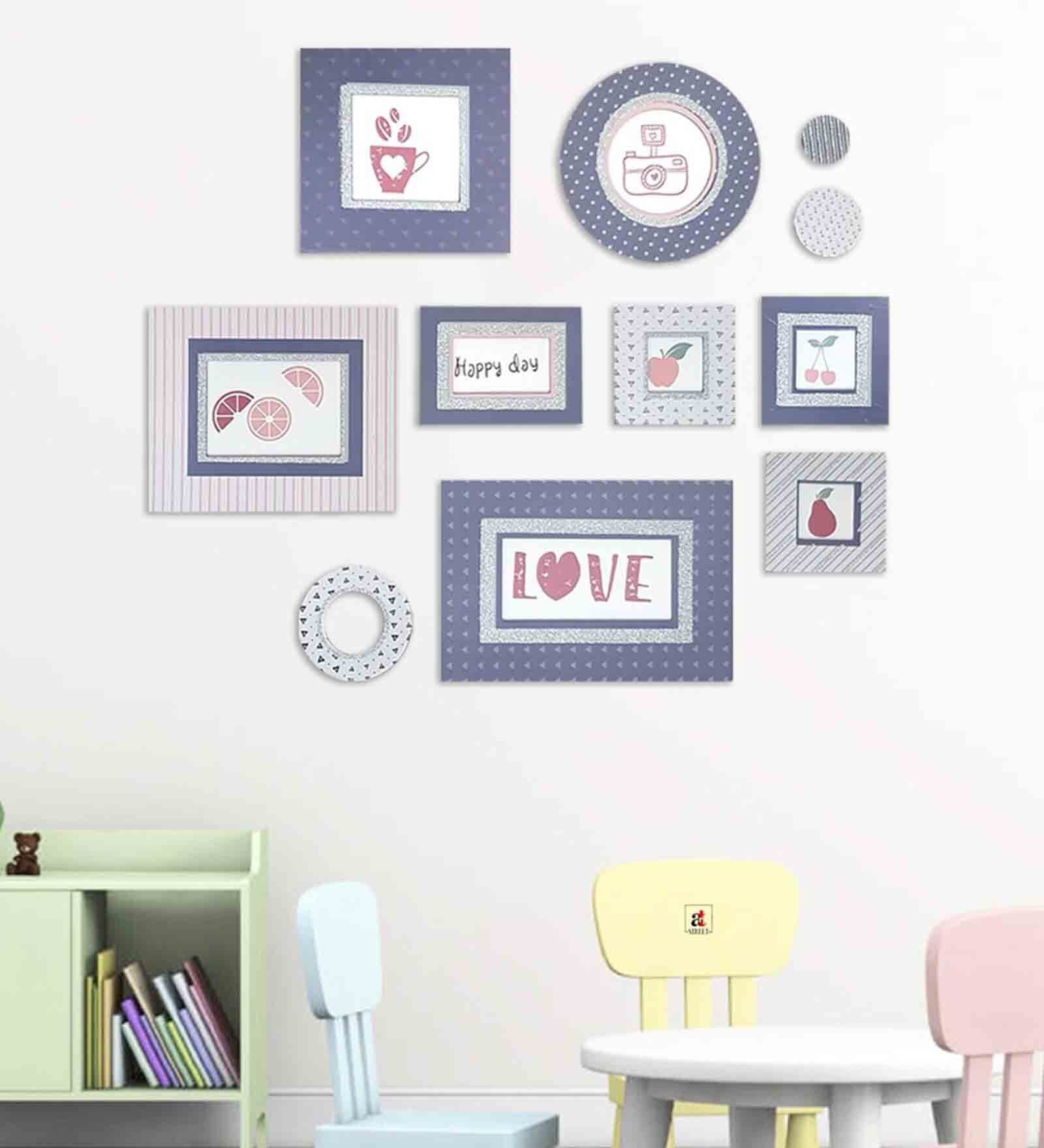 Buy 3D Decal Design Multicolour Wood (Pack of 10) Kids Wall Stickers by ...