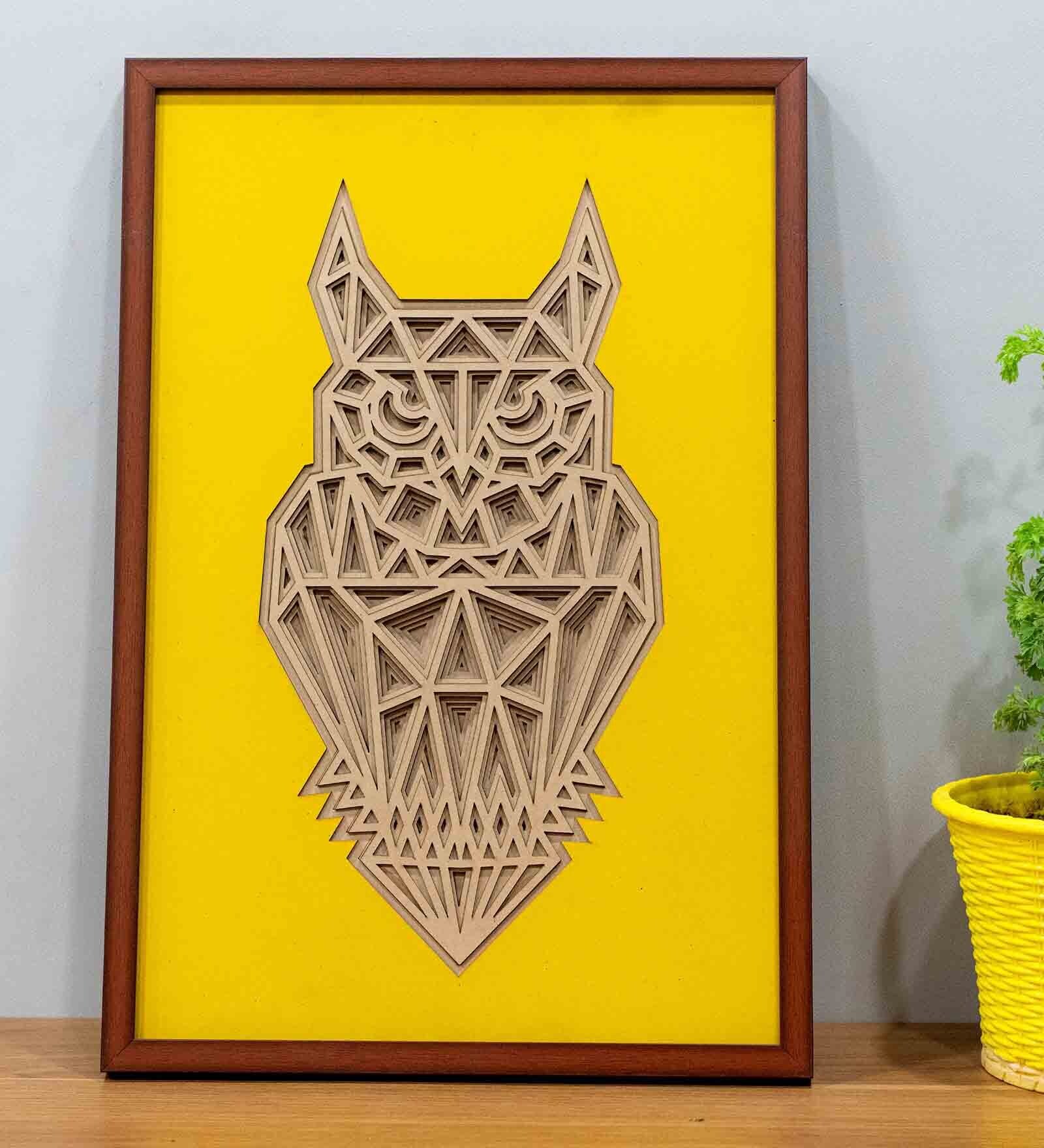 Buy MDF 3D Multilayer Owl Mandala Wooden Art at 14% OFF by Motion Ink ...