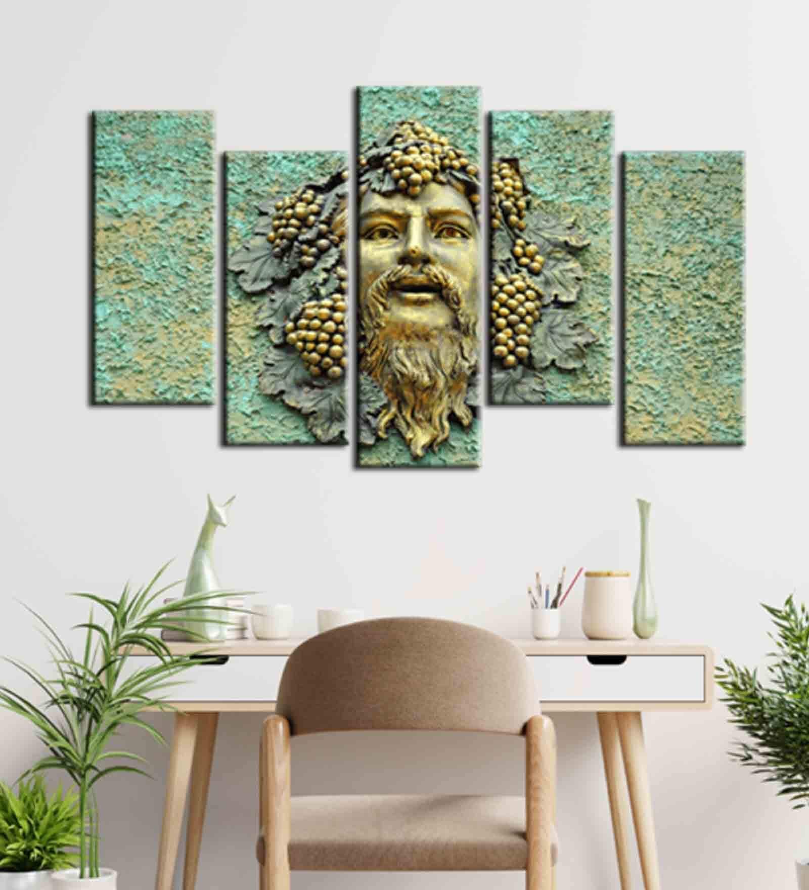 Buy 3D Mural Wall Mdf Art Panels Set of 5 Frames By DecoreMantra at 3% ...