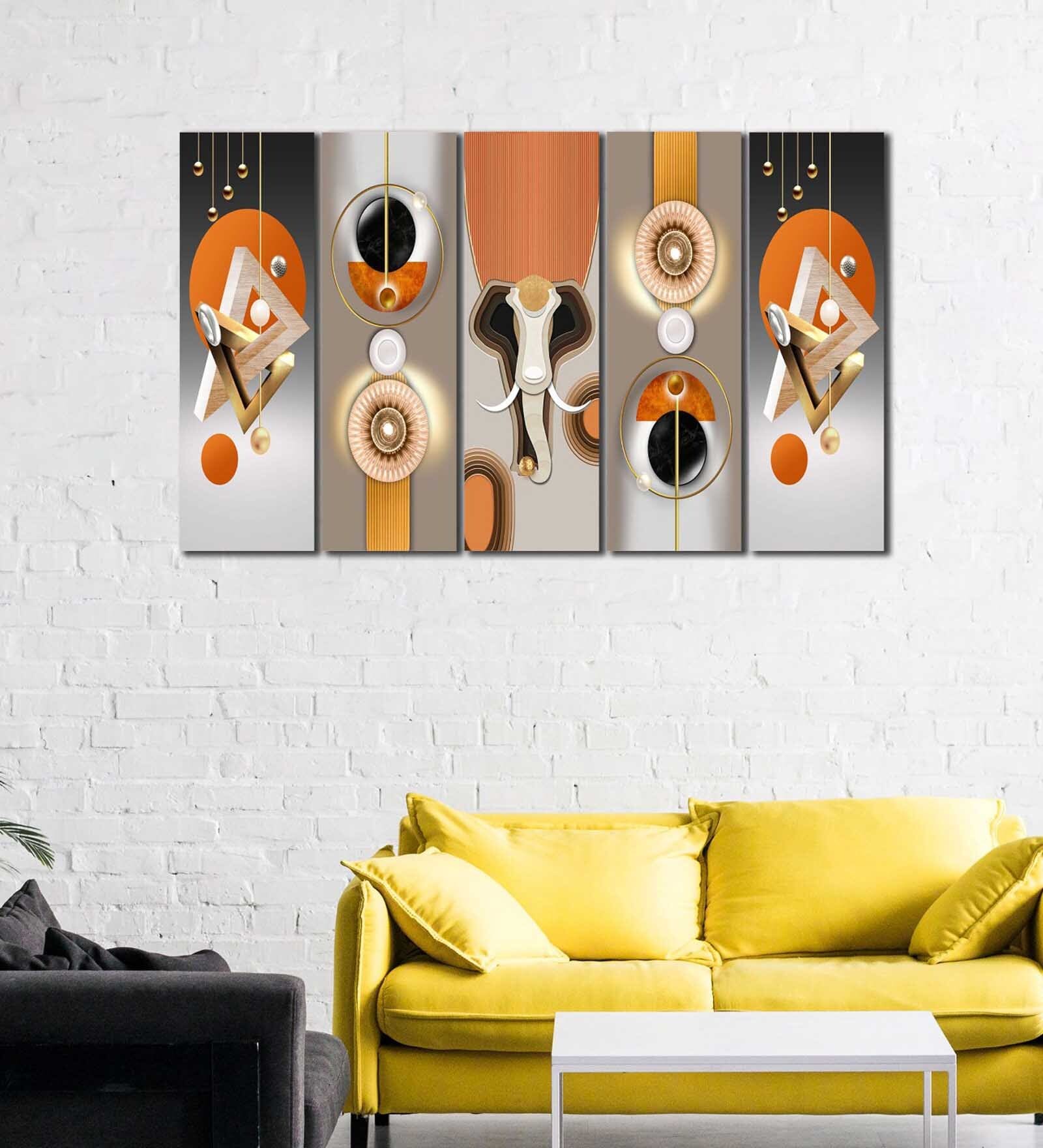 Buy 3D Nordic Abstarct MDF Art Panel Set of 5 at 15% OFF by Wens ...