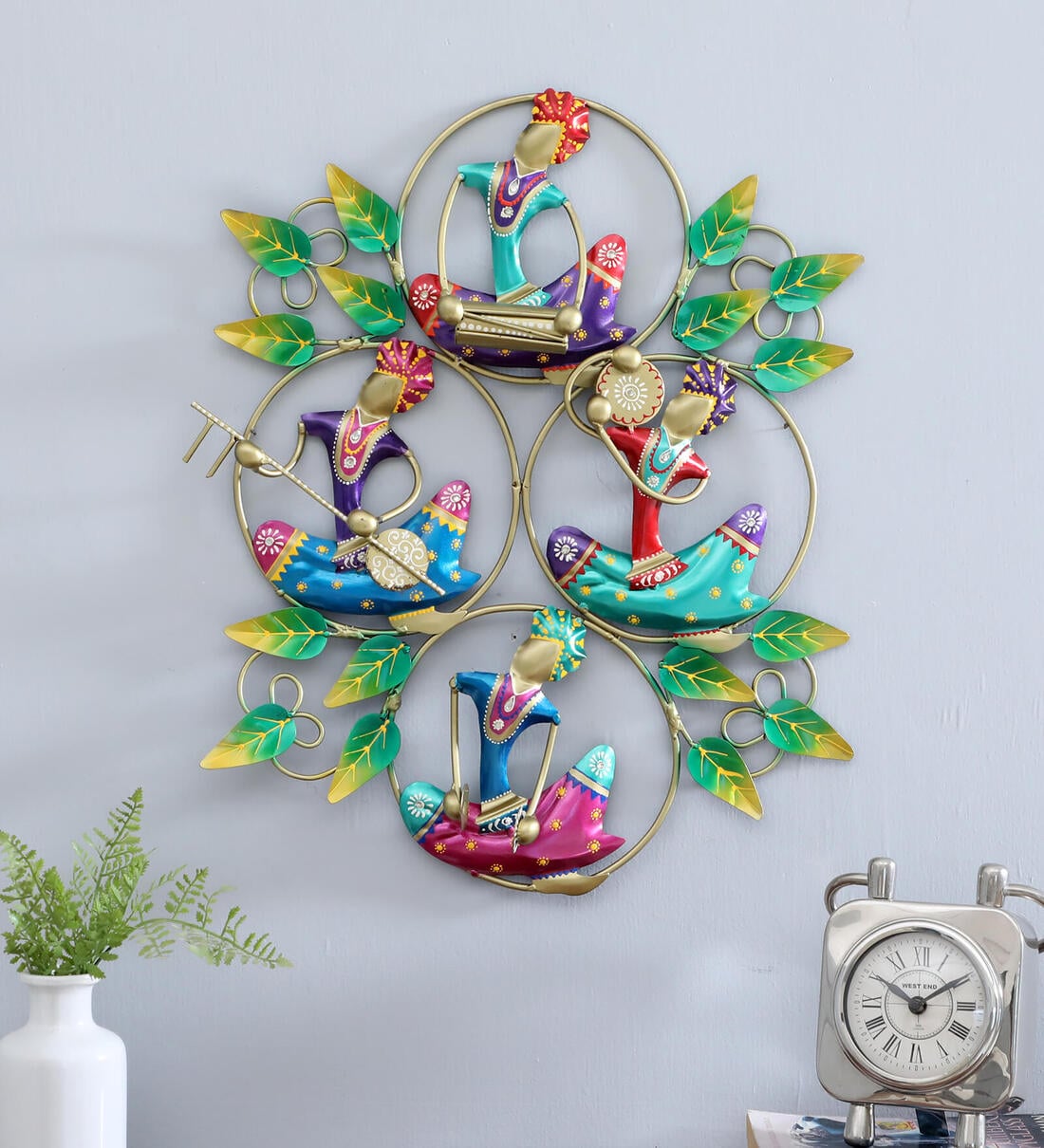Buy 4 Ring Nagpuri Decorative Multicolour Iron Wall Art By Decorum at ...