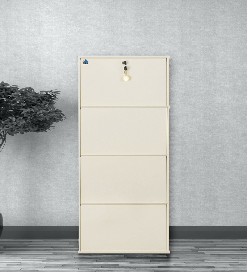 Buy Pescara Metal Tilt Out Shoe Rack in Ivory Colour Finish Online ...