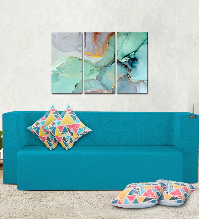 Buy Aura 4 Seater Queen Size 14 Inches Sofa Cum Foldable Mattress Of In ...