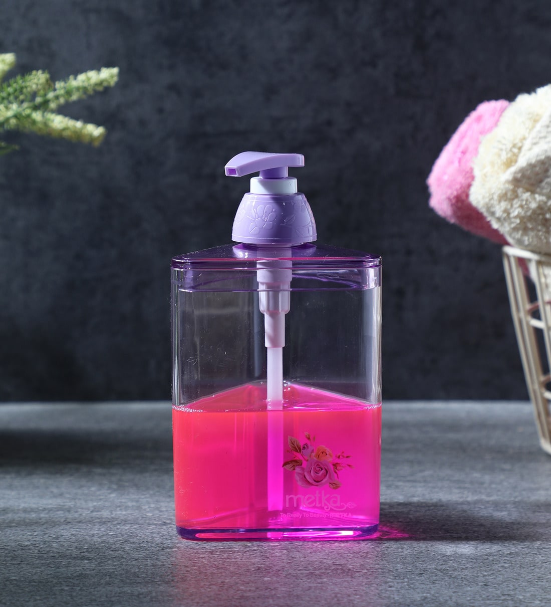 Buy 400 Ml Plastic Counter Top Liquid Soap Dispenser In Purple By ...