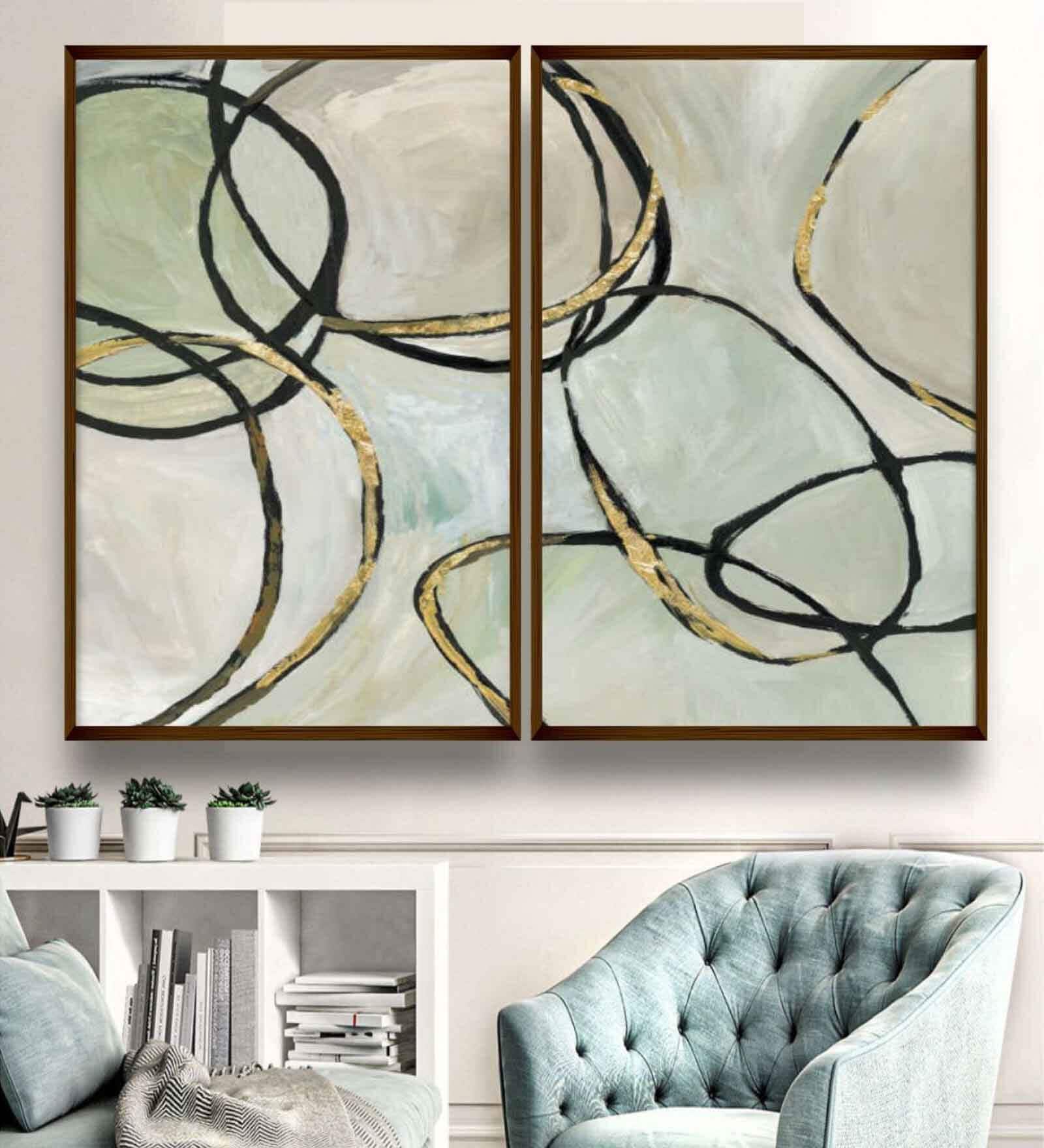 Buy Cleverness Multicolour Canvas Framed Art Print Set of 2 at 17% OFF ...